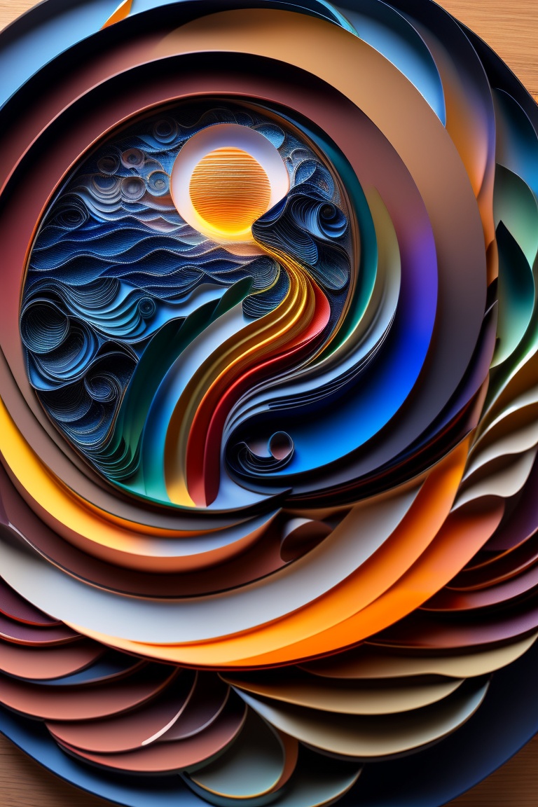 Lexica - Large waves, Buddha, multi dimensional paper quilling, 3d ...
