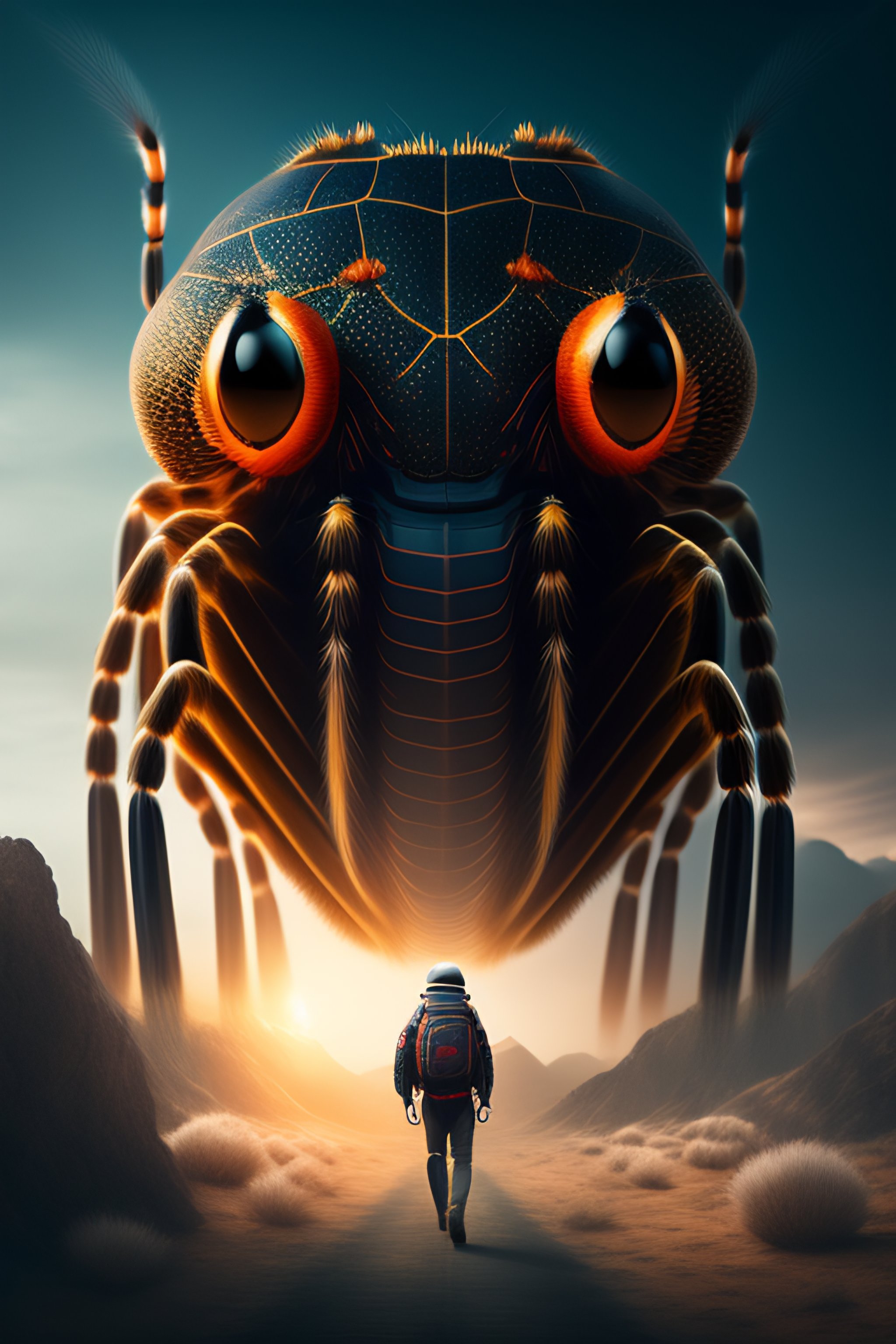 Lexica - Giant spider with human face