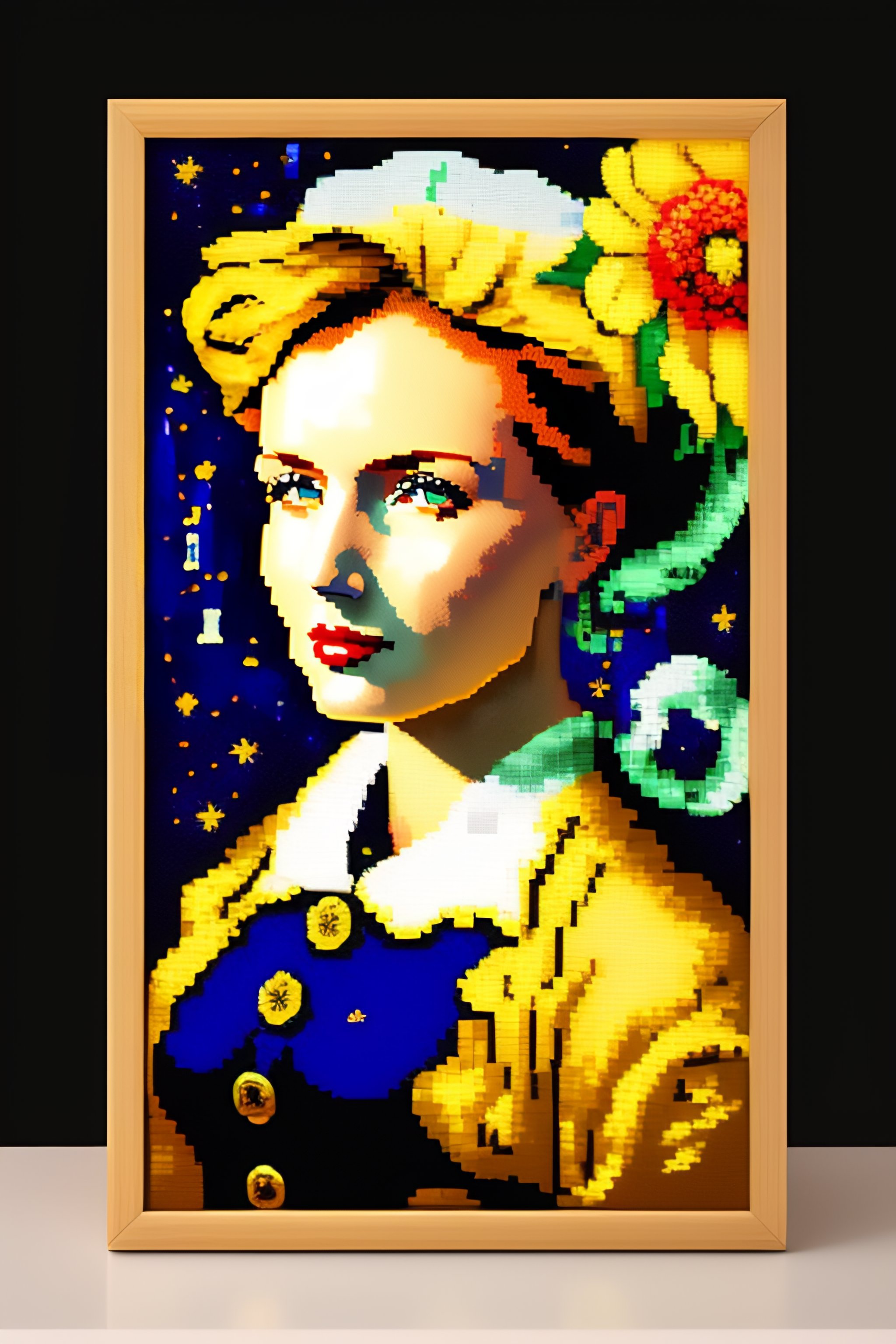 Lexica - Noche estrellada de van Gogh pixel art