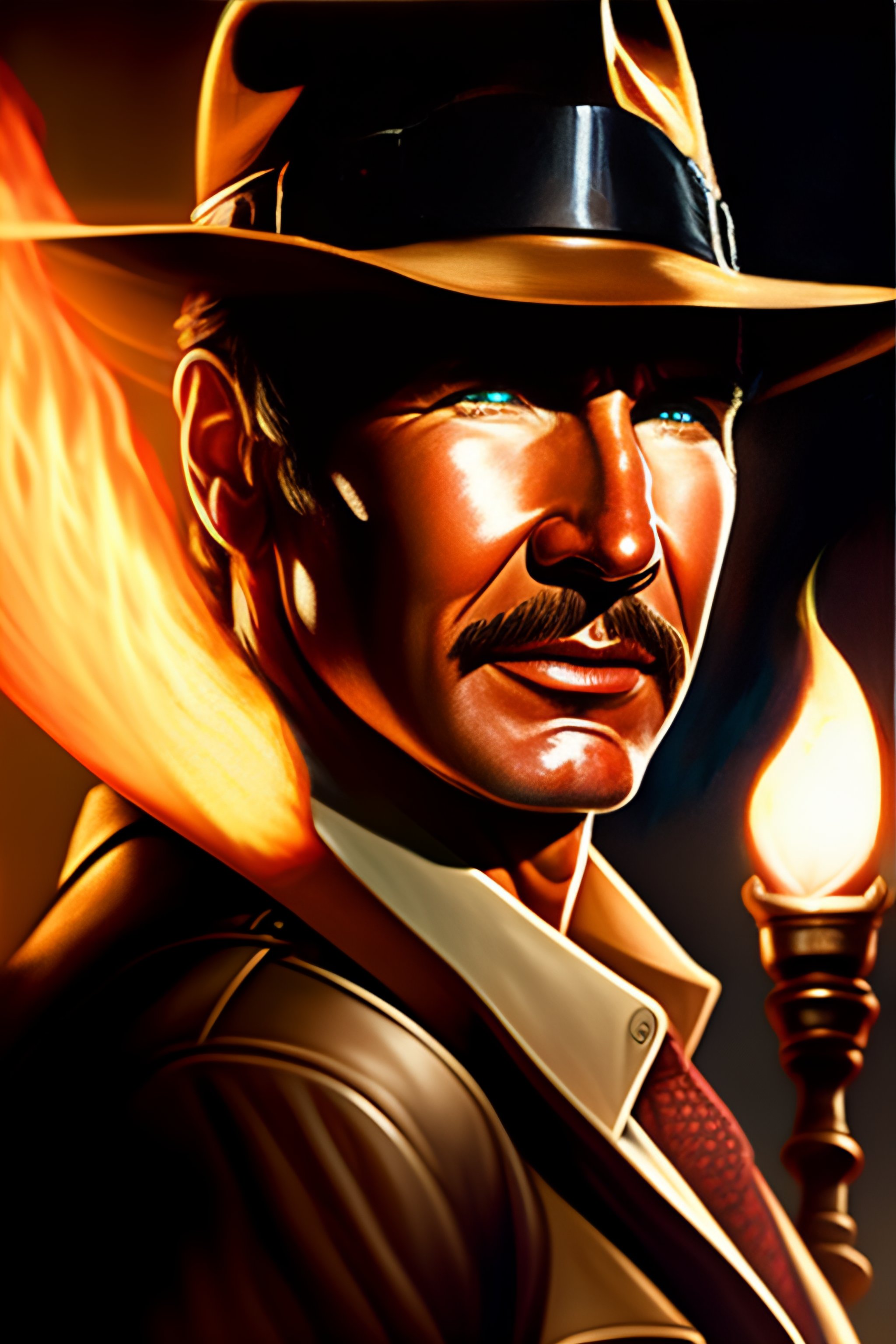 Lexica - Medium shot photo of Harrison Ford as Indiana Jones, holding ...