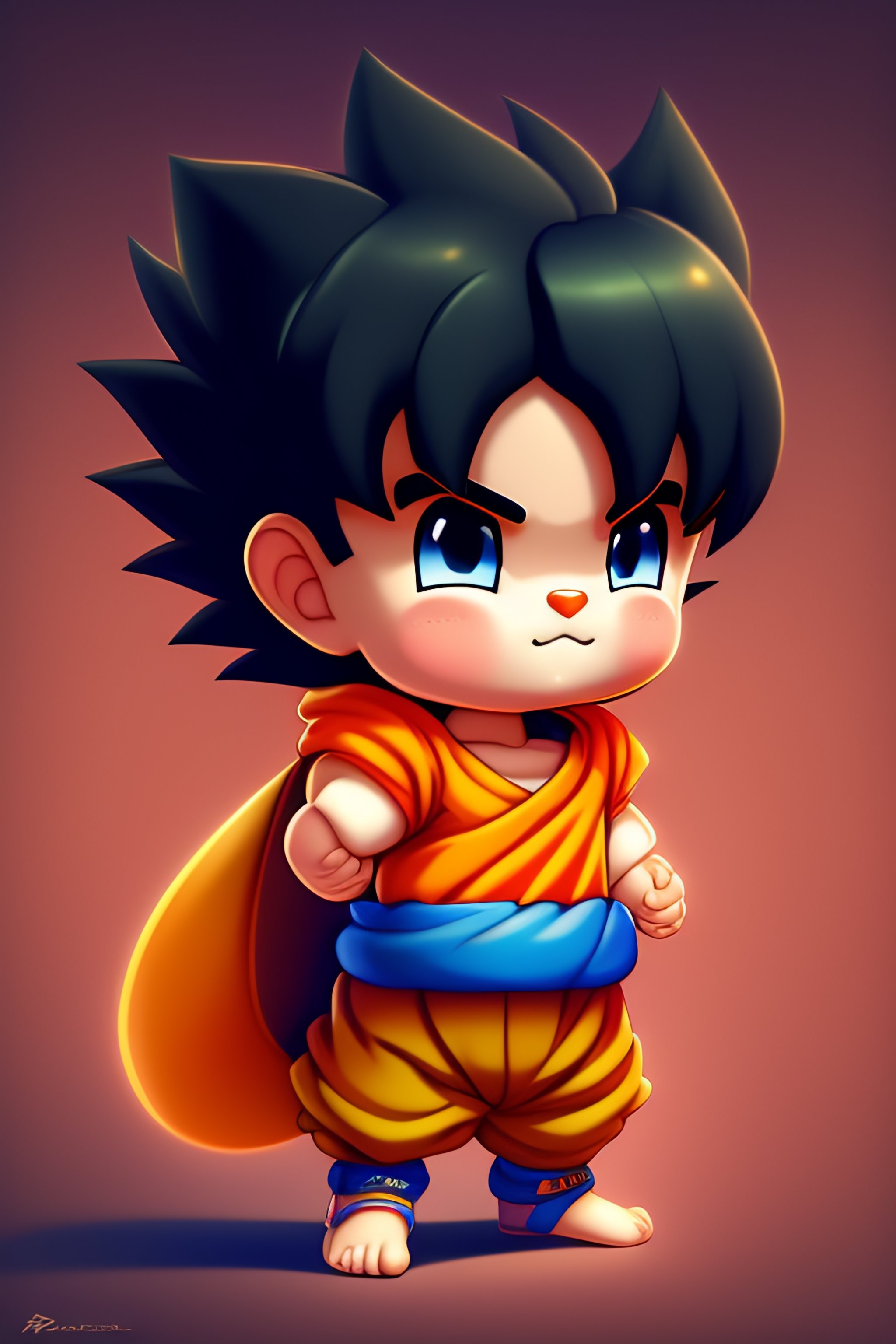 Lexica - Cute and adorable cartoon goku baby, fantasy, dreamlike ...