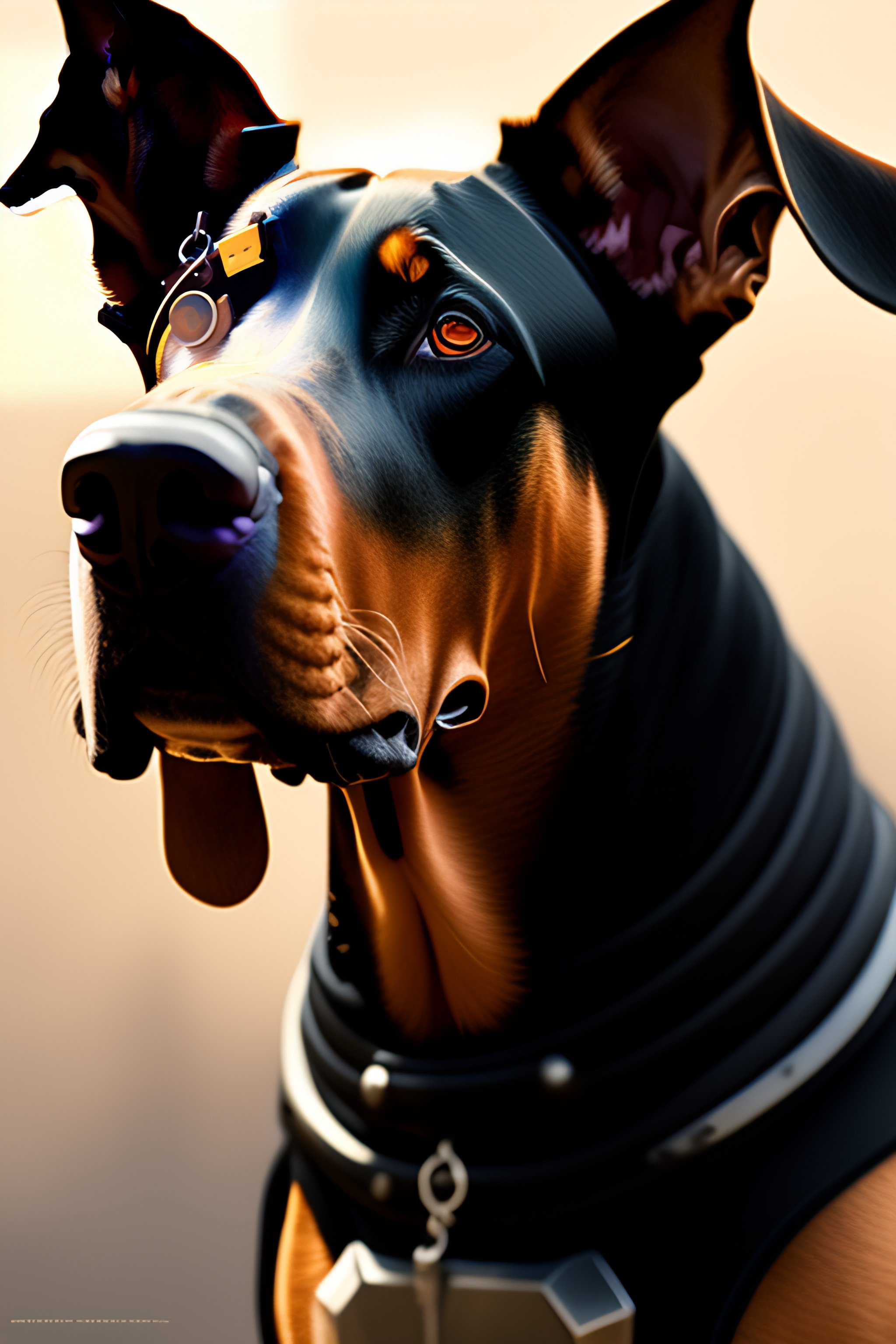 Lexica - A doberman Dog as the doomslayer, realistic scifi cyberpunk ...