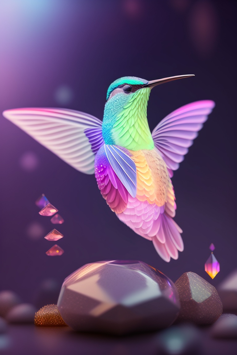 Lexica - Very beautiful crystalline hands carved hummingbird from ...