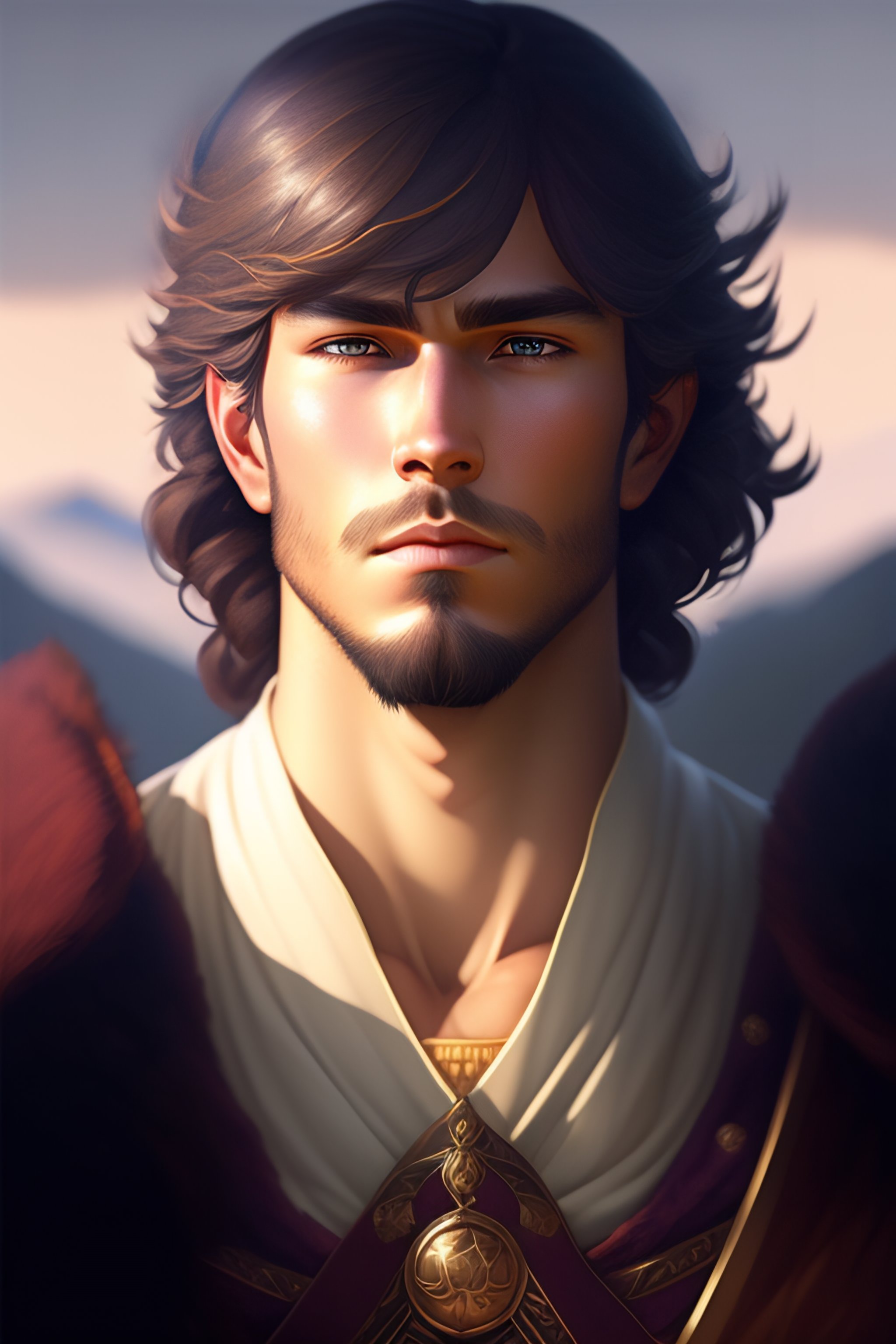 Lexica - A potrait of a viking prince with big and cute eyes, fine-face ...