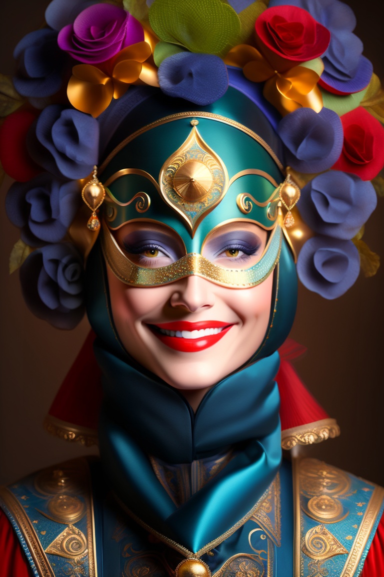 Lexica - A beautiful smiling open eye mask from venice carnival ...