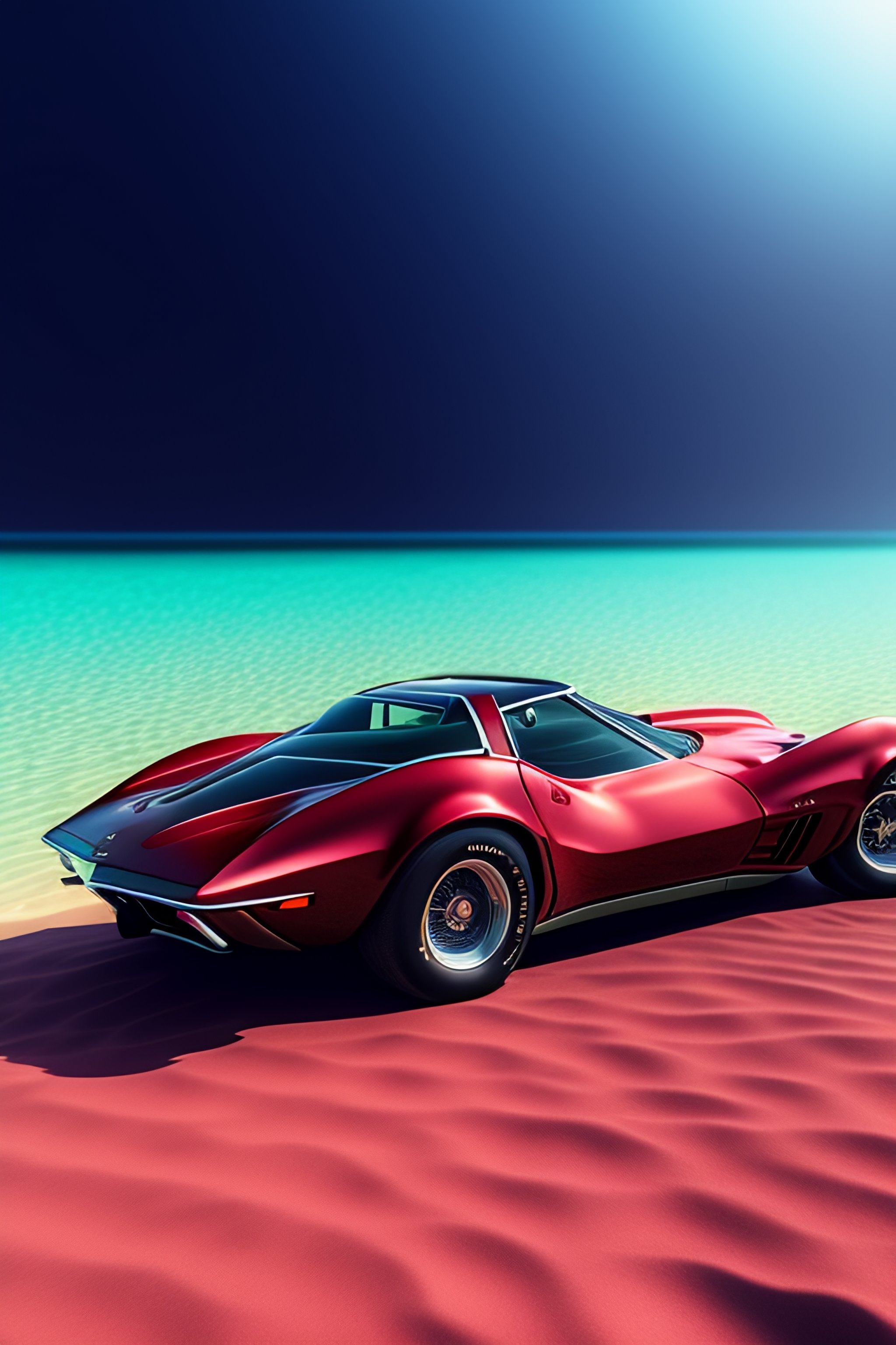 Lexica - Burgundy 1974 Corvette, underwater, sitting on ocean floor ...