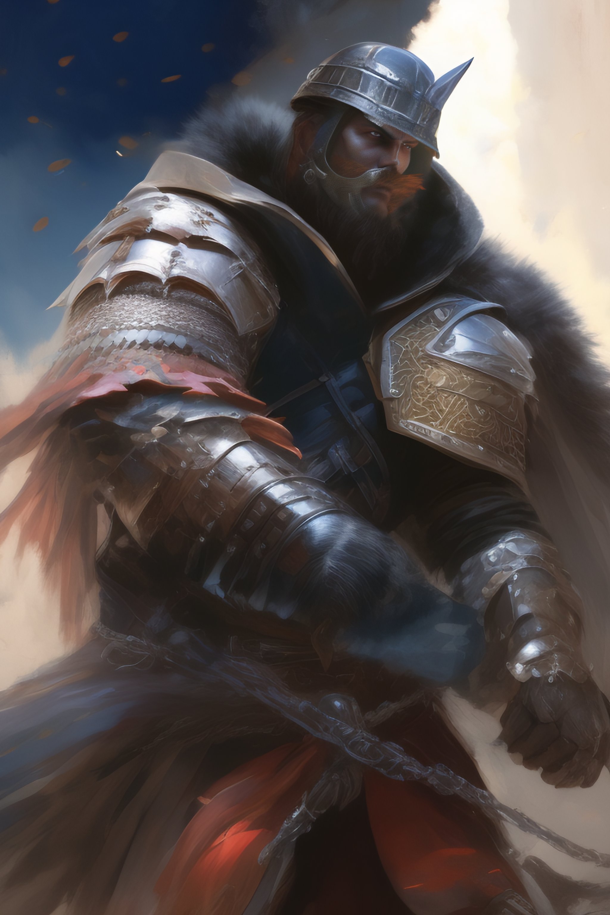 Lexica - Man in battle hitting man with shield, shoulder checking with ...