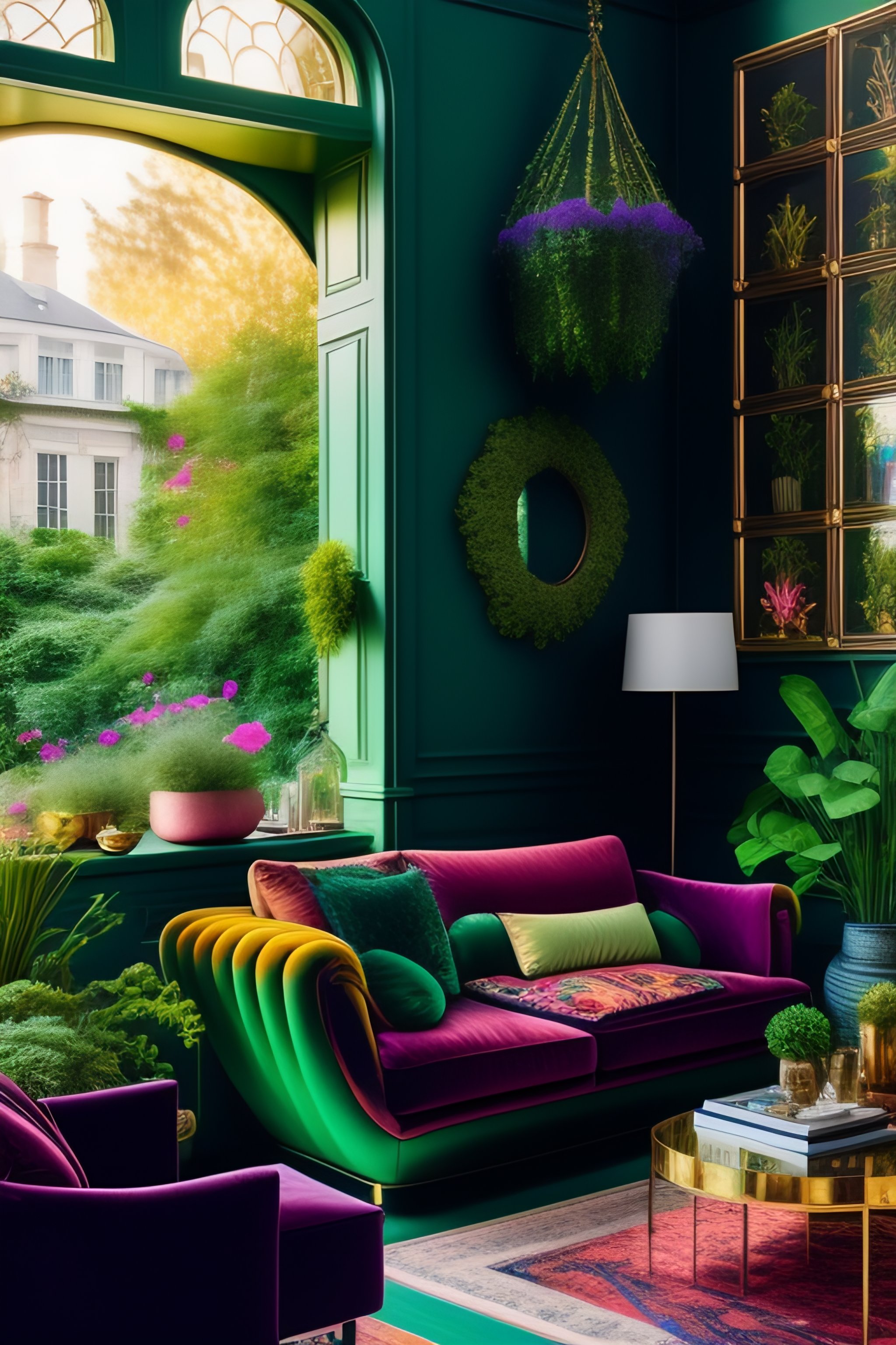 Lexica - Architectural digest photo of a maximalist green solarpunk ...