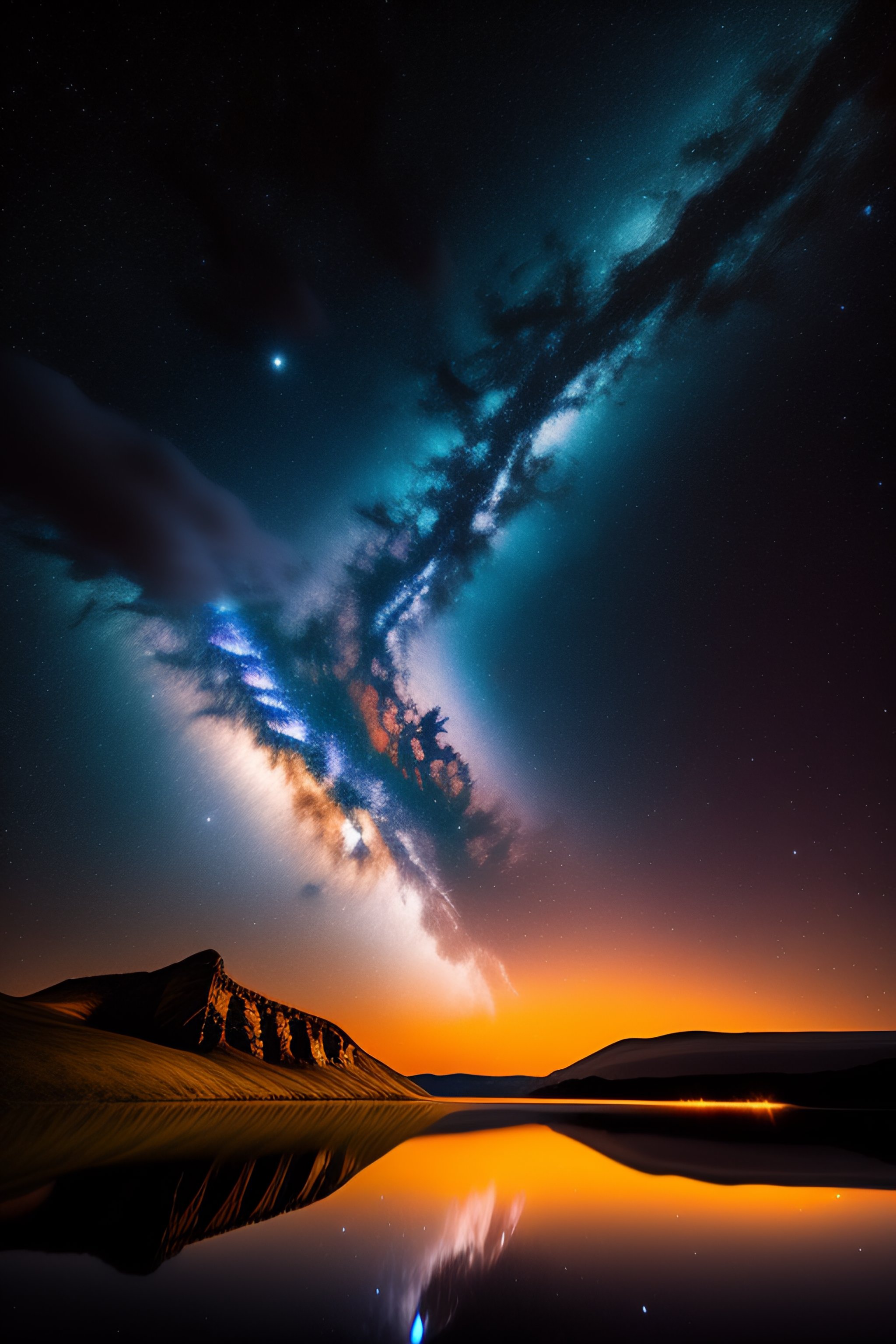 Lexica - Portrait of space and earth with stars and the Milky Way