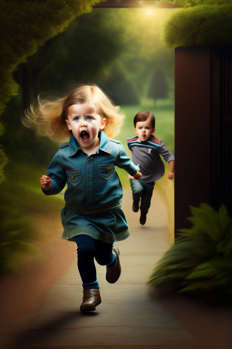 Lexica - Frightened Children: A picture of children running away in ...