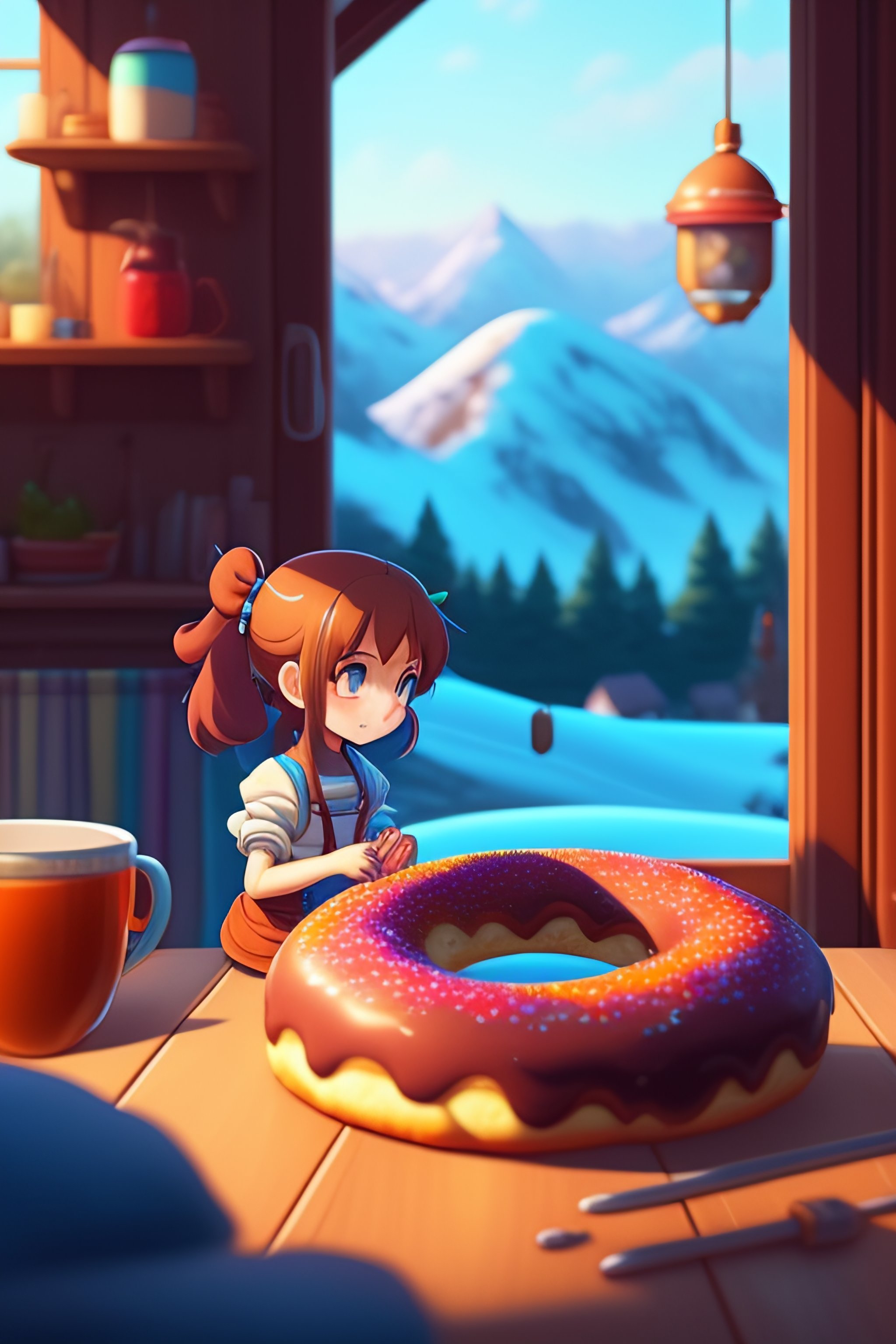Lexica - Create a high resolution artwork of lofi ,Anime Little Girl is ...