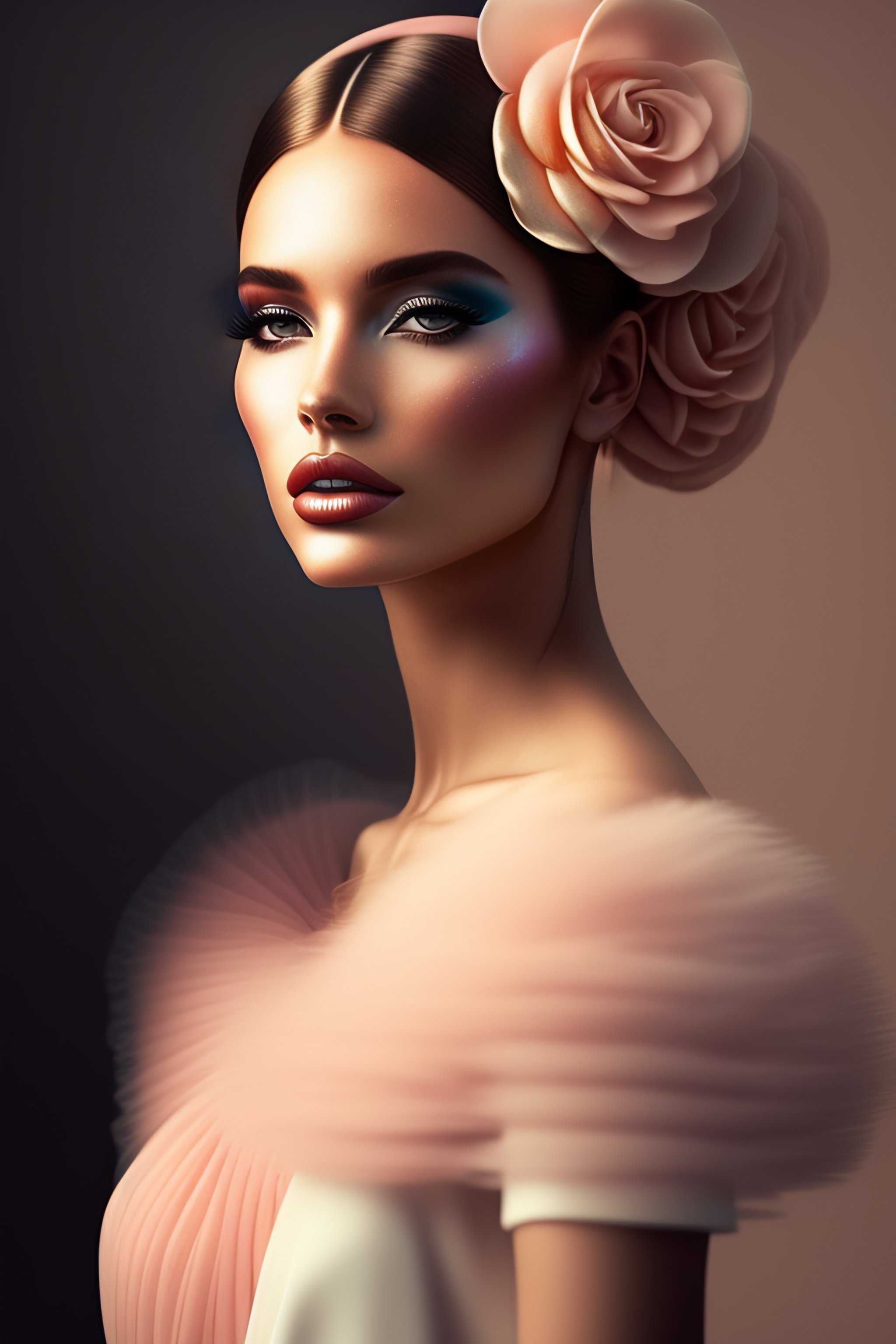 Lexica - Create a feminine, abstract, 3D design using a soft color ...