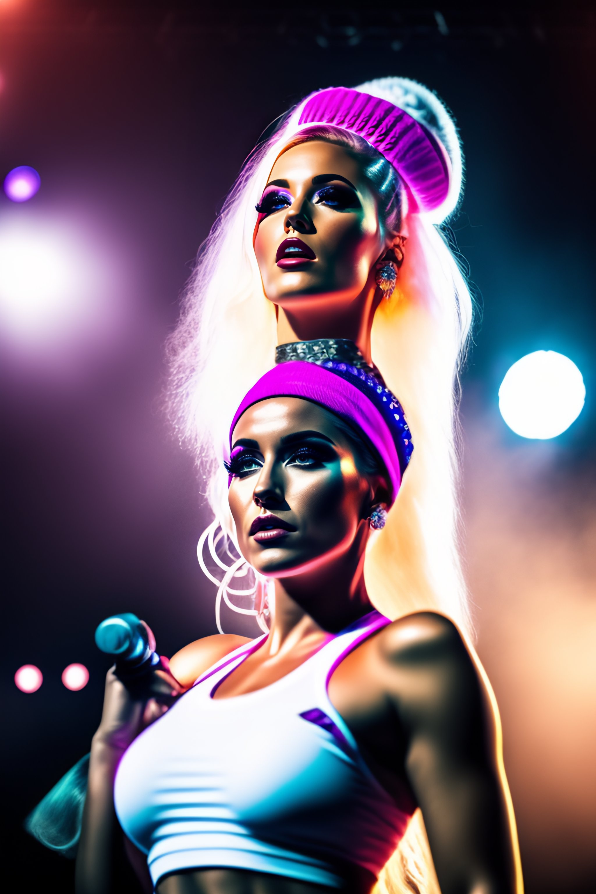 Lexica - Female white rapper performing on stage at a concert, a ...
