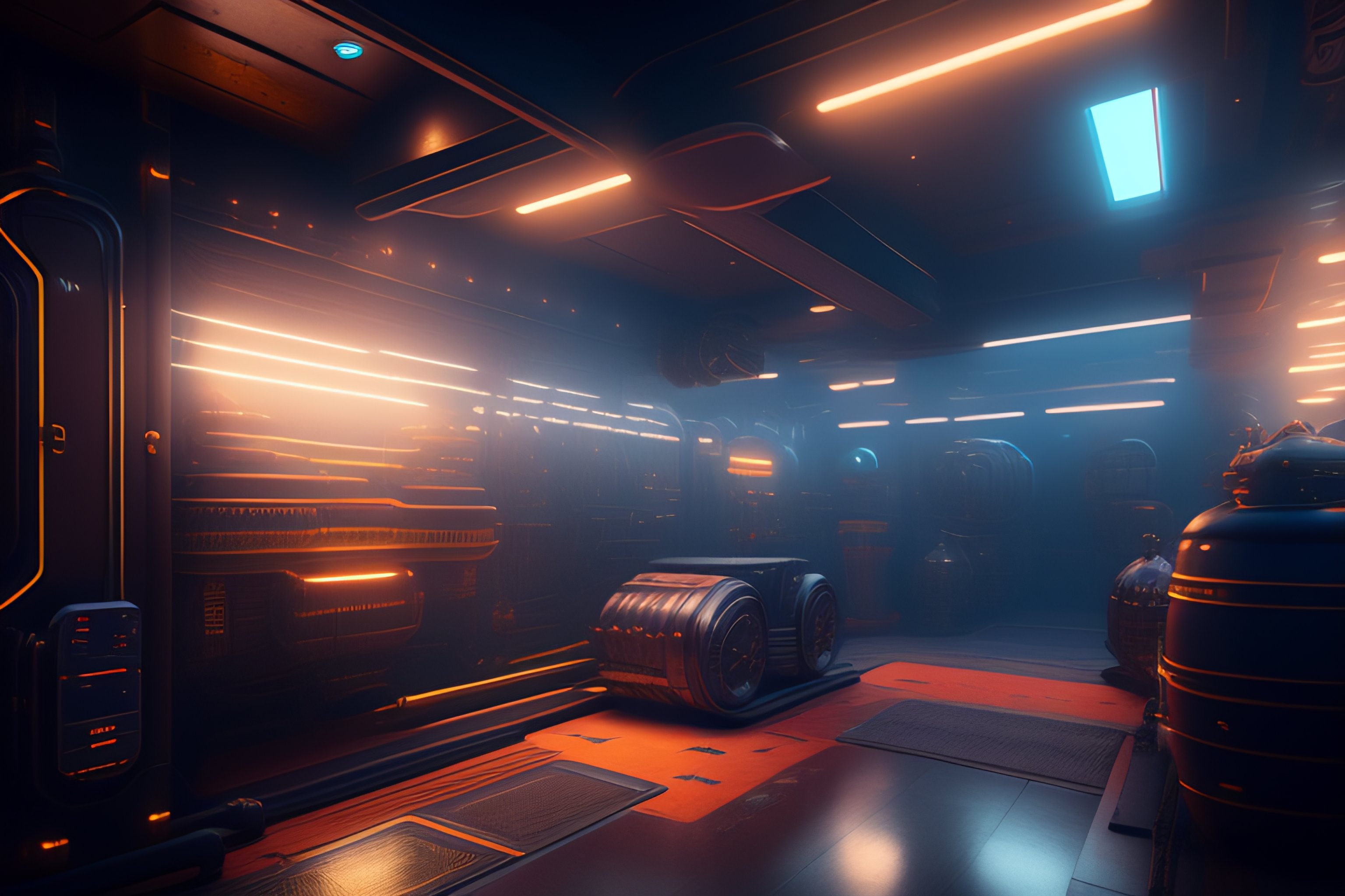 Lexica - Mechanized room, cyberpunk, intricate details, vray render ...