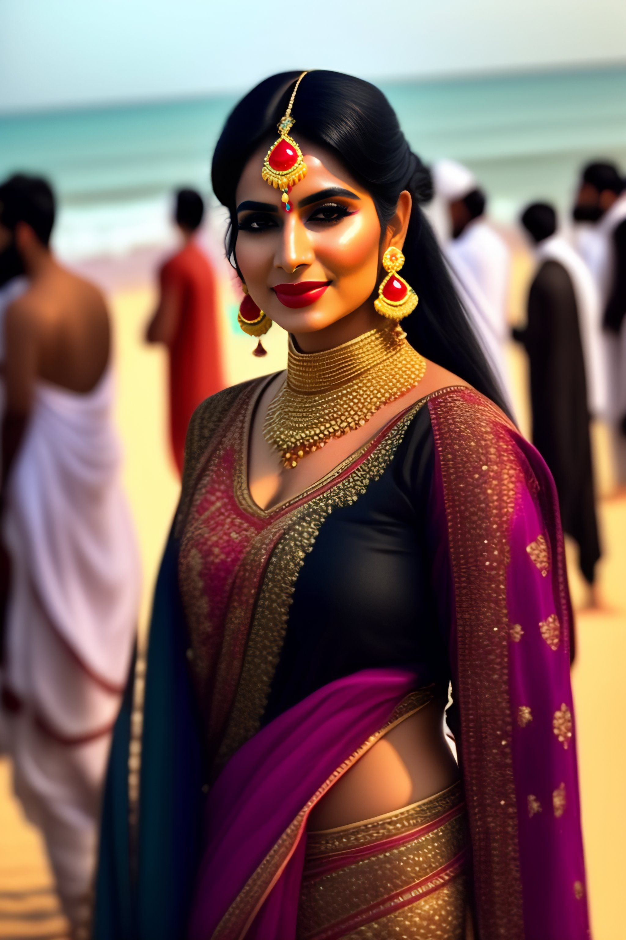 Lexica - Pakistani woman in early 30s, short black hair, above average ...