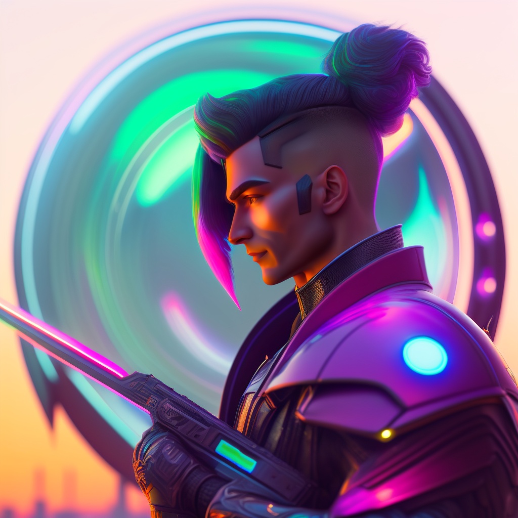 Lexica - A colorful photo of an alienated male modern herald with wings ...