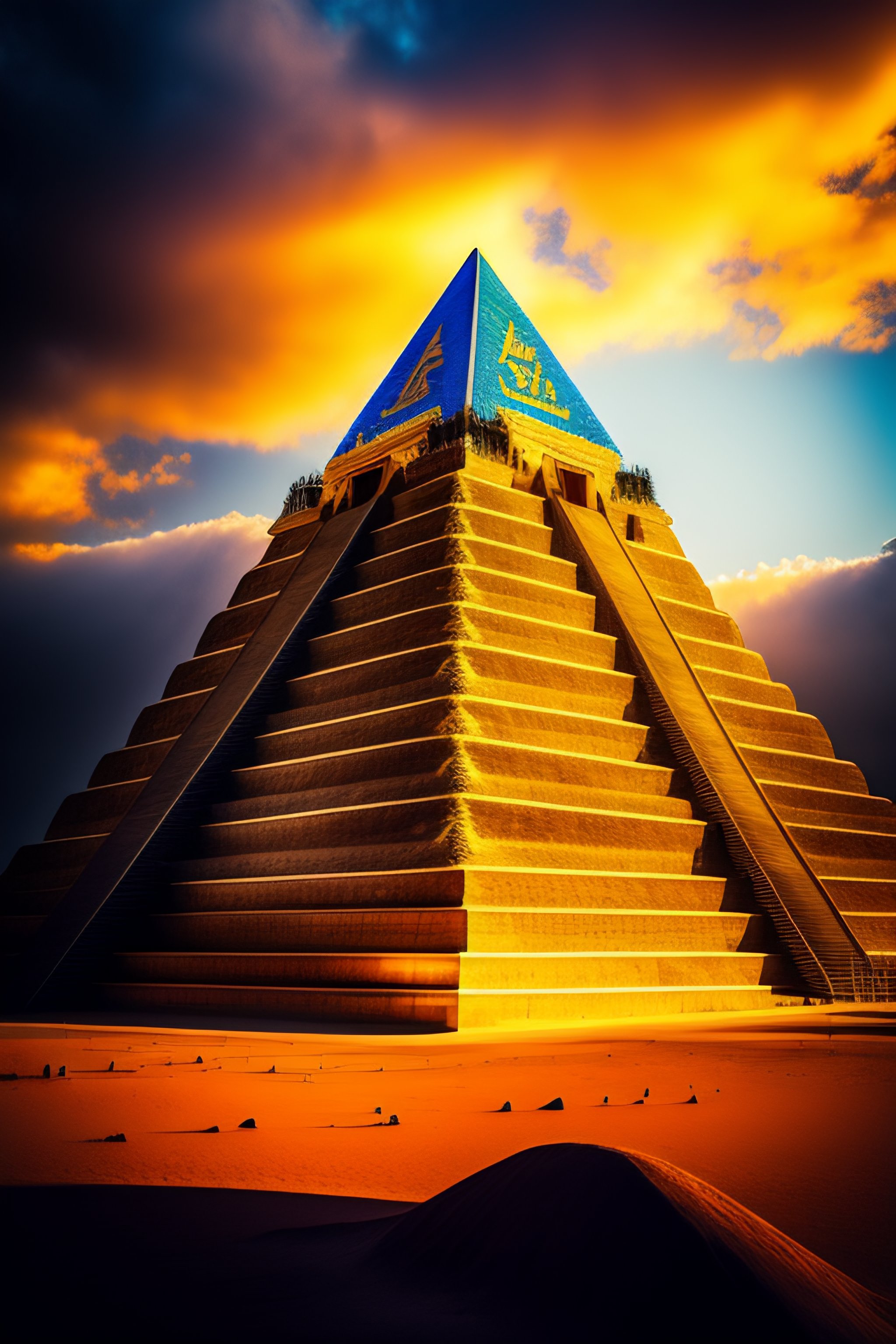 Lexica - Pyramid made from gold bars monkeys climbing to the top ...