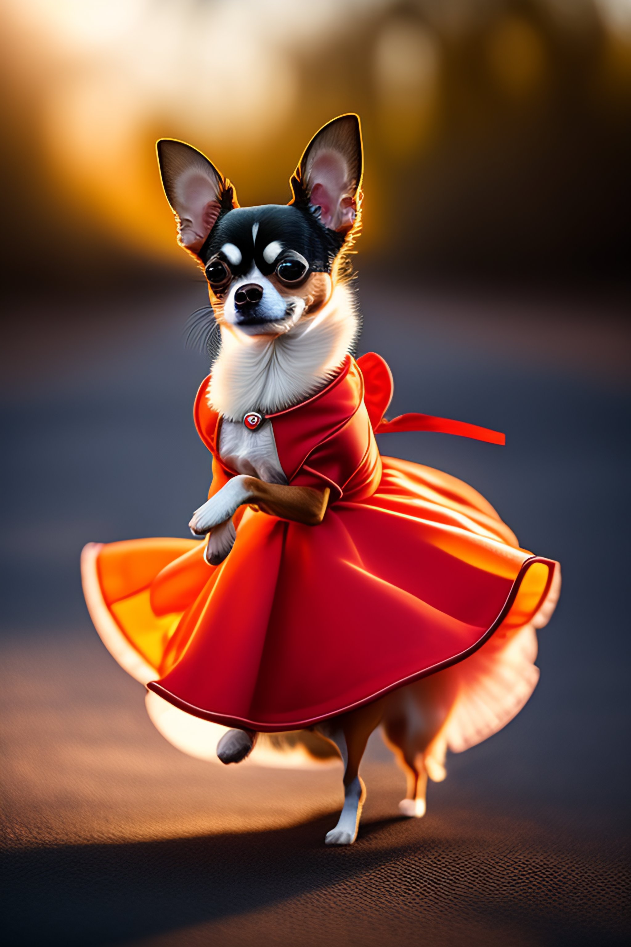 Lexica - Chihuahua hua dancing in a ball gown