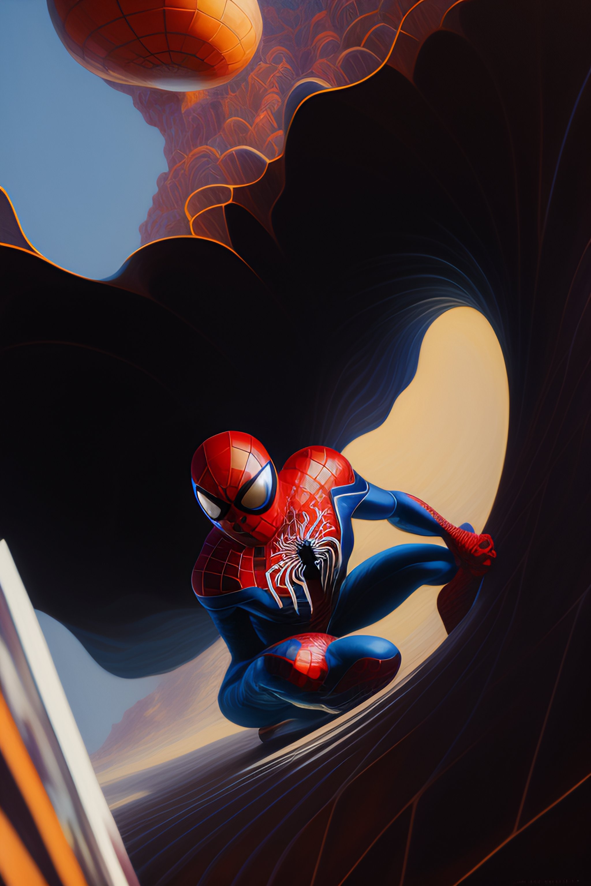 Lexica - Spider man, painting, expressionism, amazing composition ...