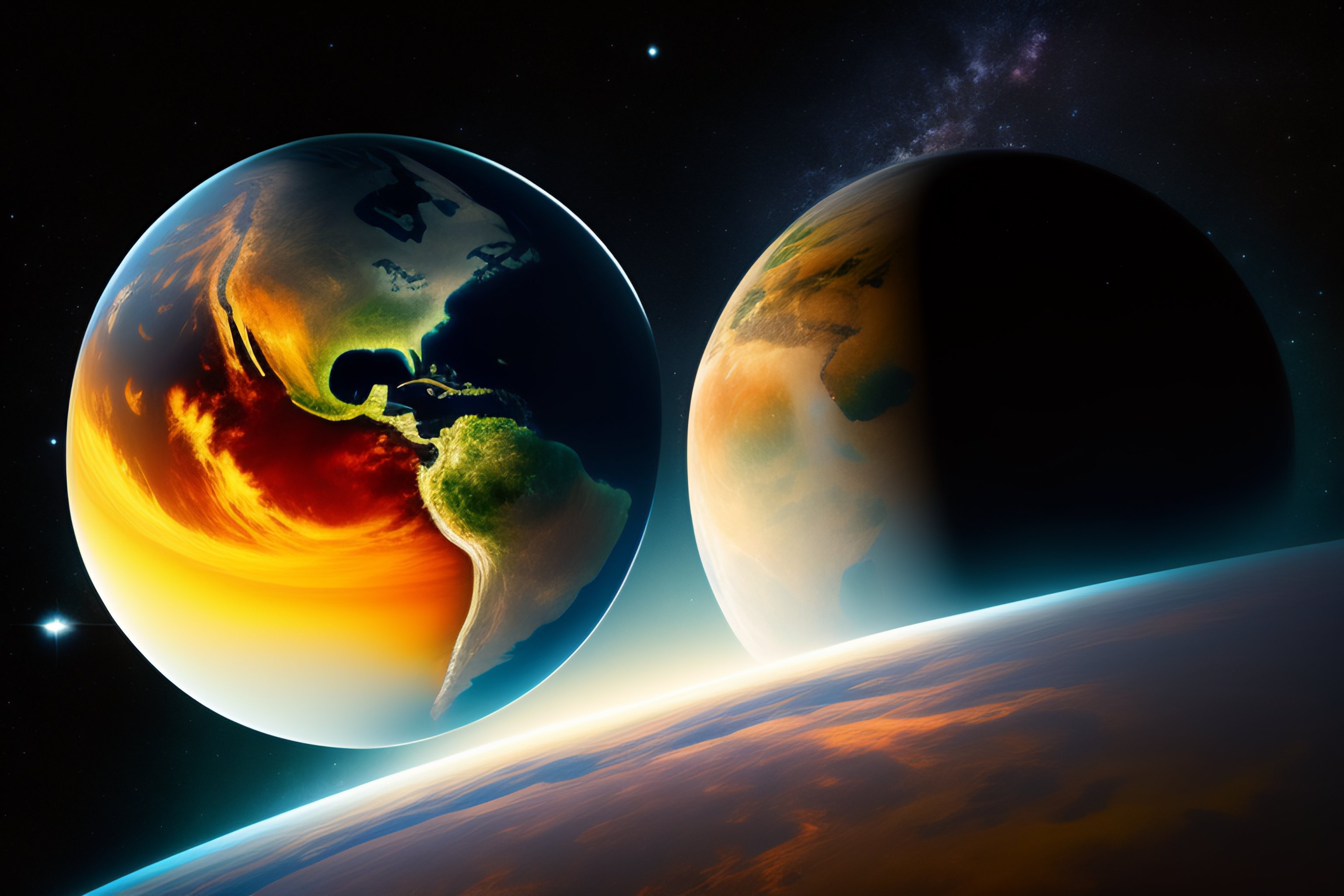 Lexica - The earth in space with a closed-eyed face, the beautiful Gaia