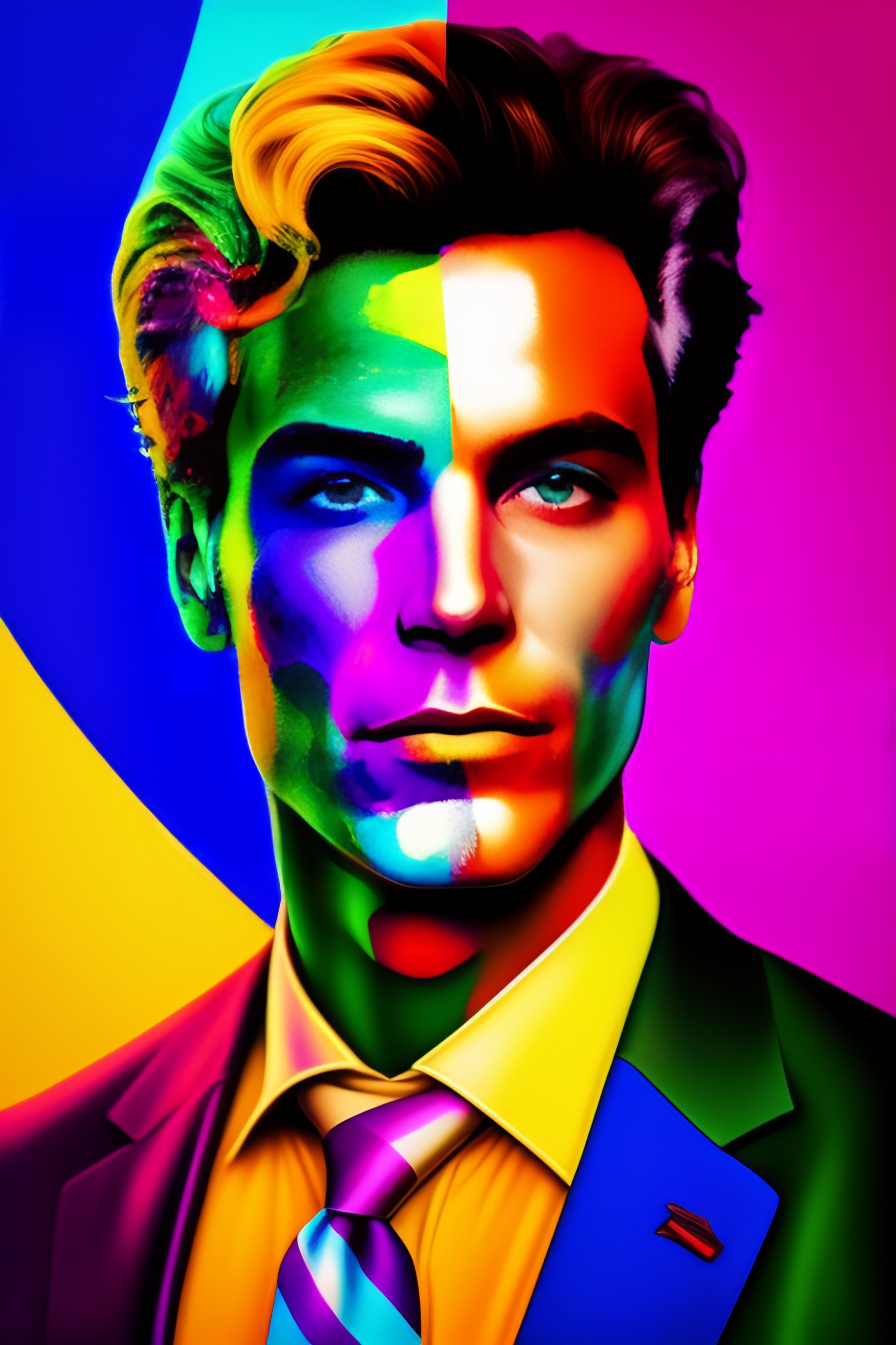 Lexica - Colorful portrait of a scaey psychopath jocker, symmetric ...