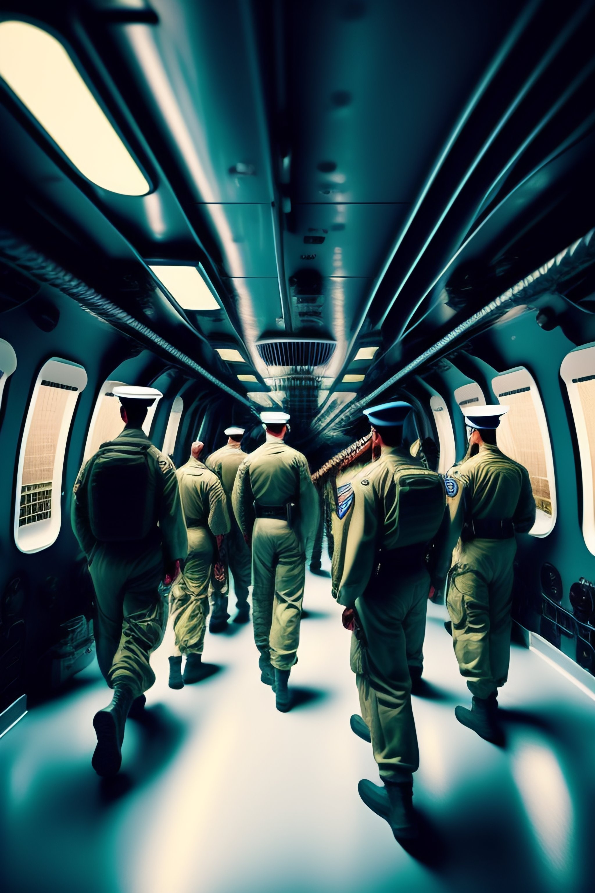 Lexica - US Navy Ship interior with Sailors working