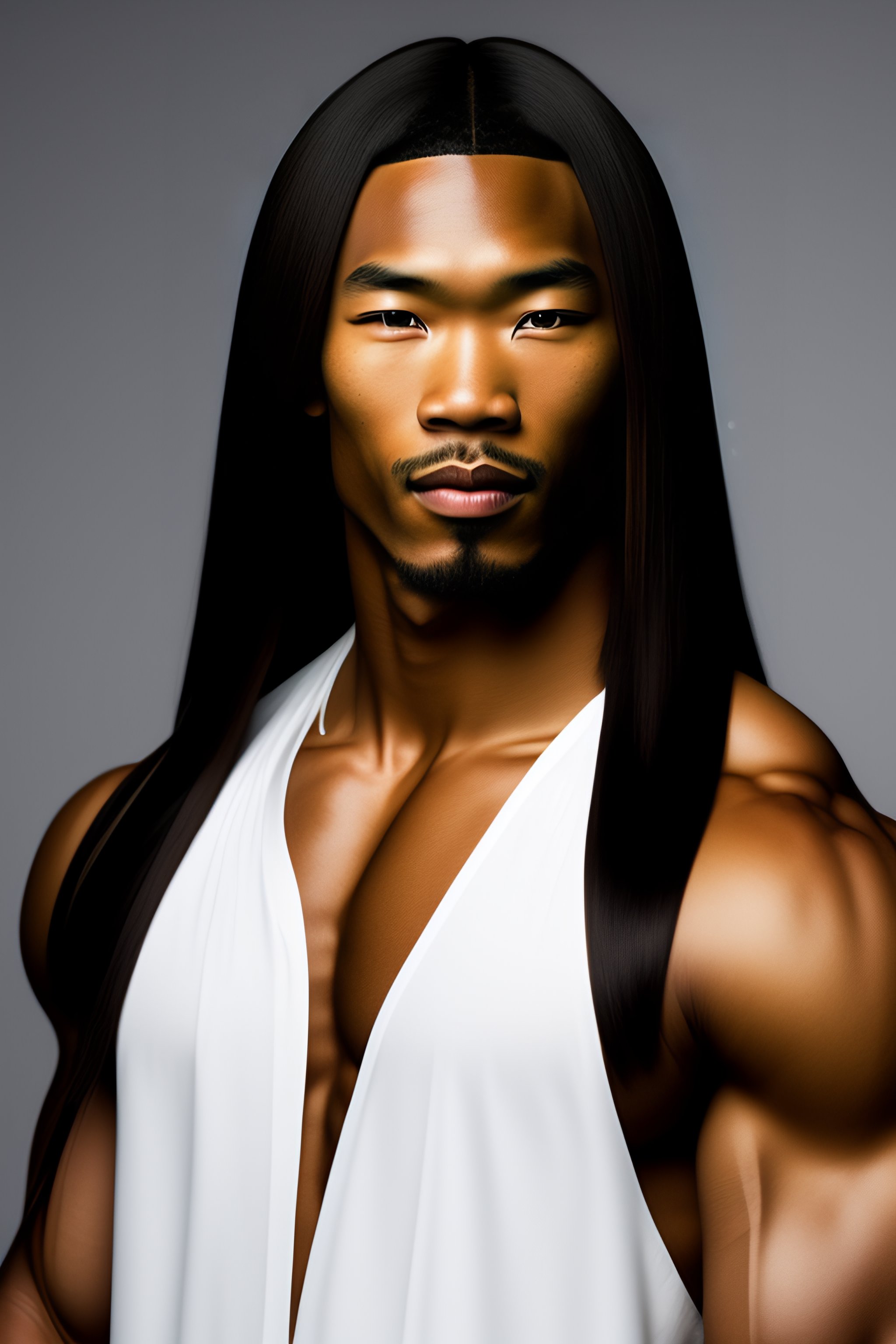 Lexica - Blasian Male with straight hair