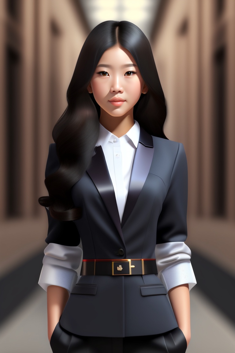 Lexica Girl Looking At The Camera With Business Clothes Black Hair