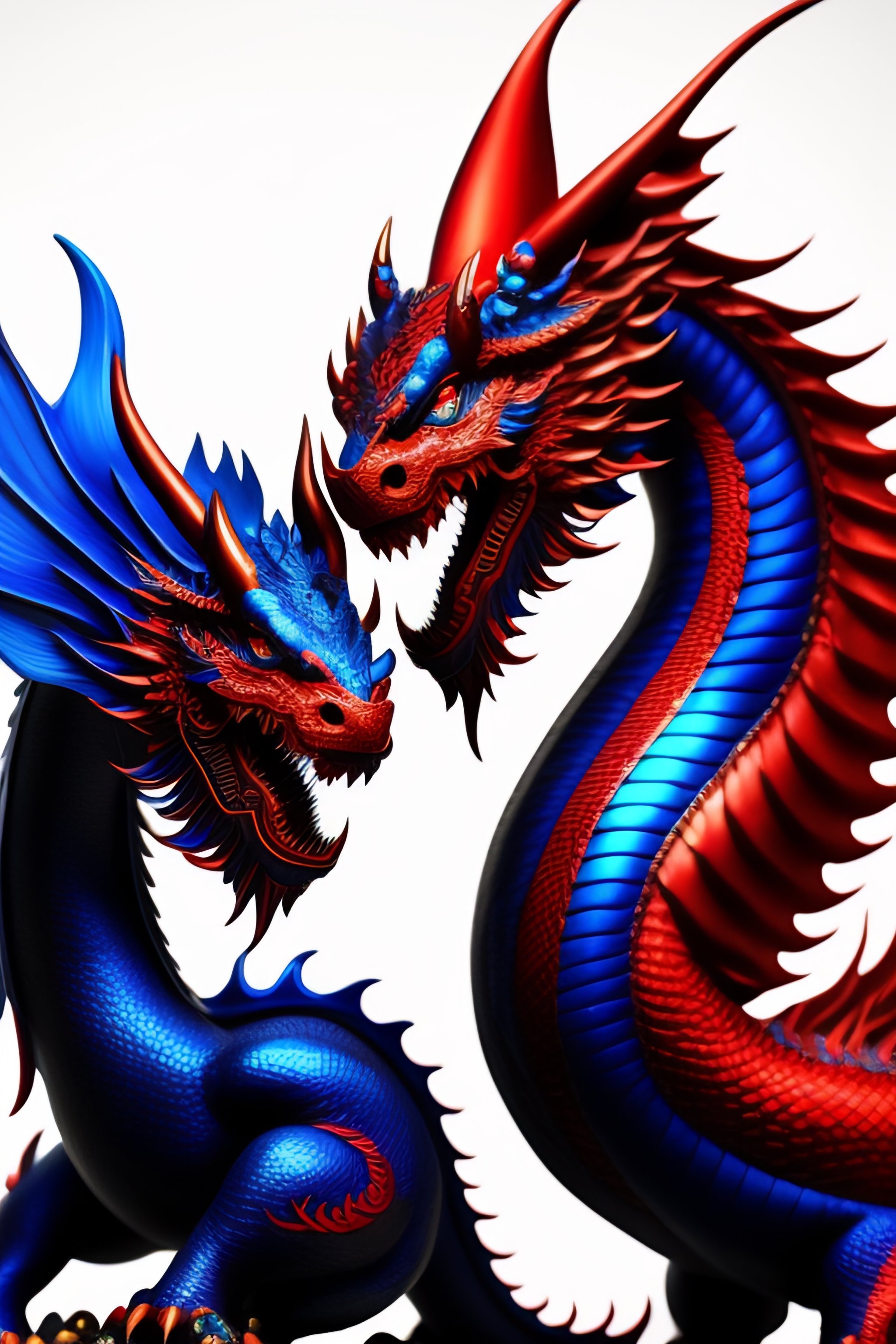 Red And Blue Dragons
