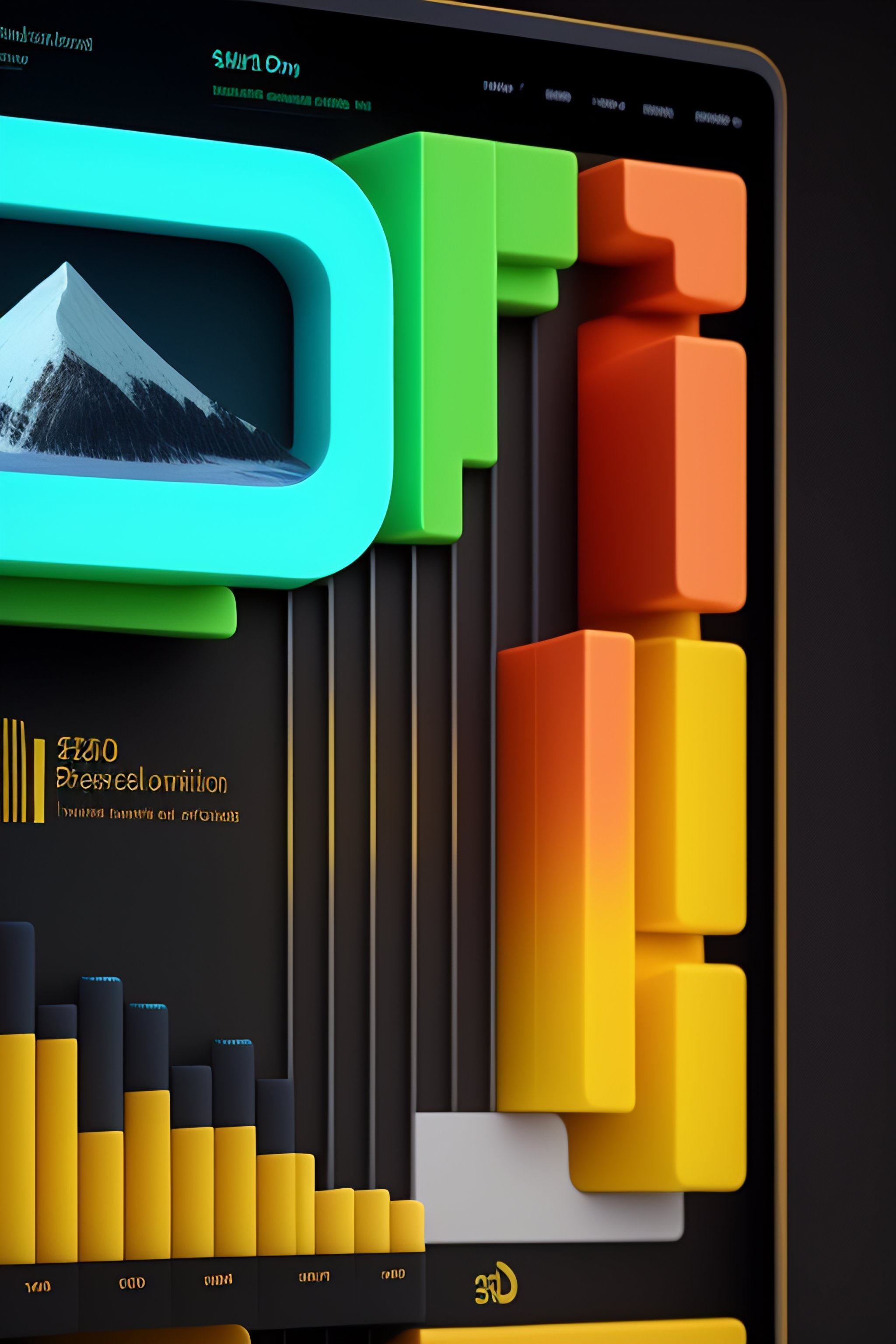 Lexica - 3 D Futuristic Power BI dashboard