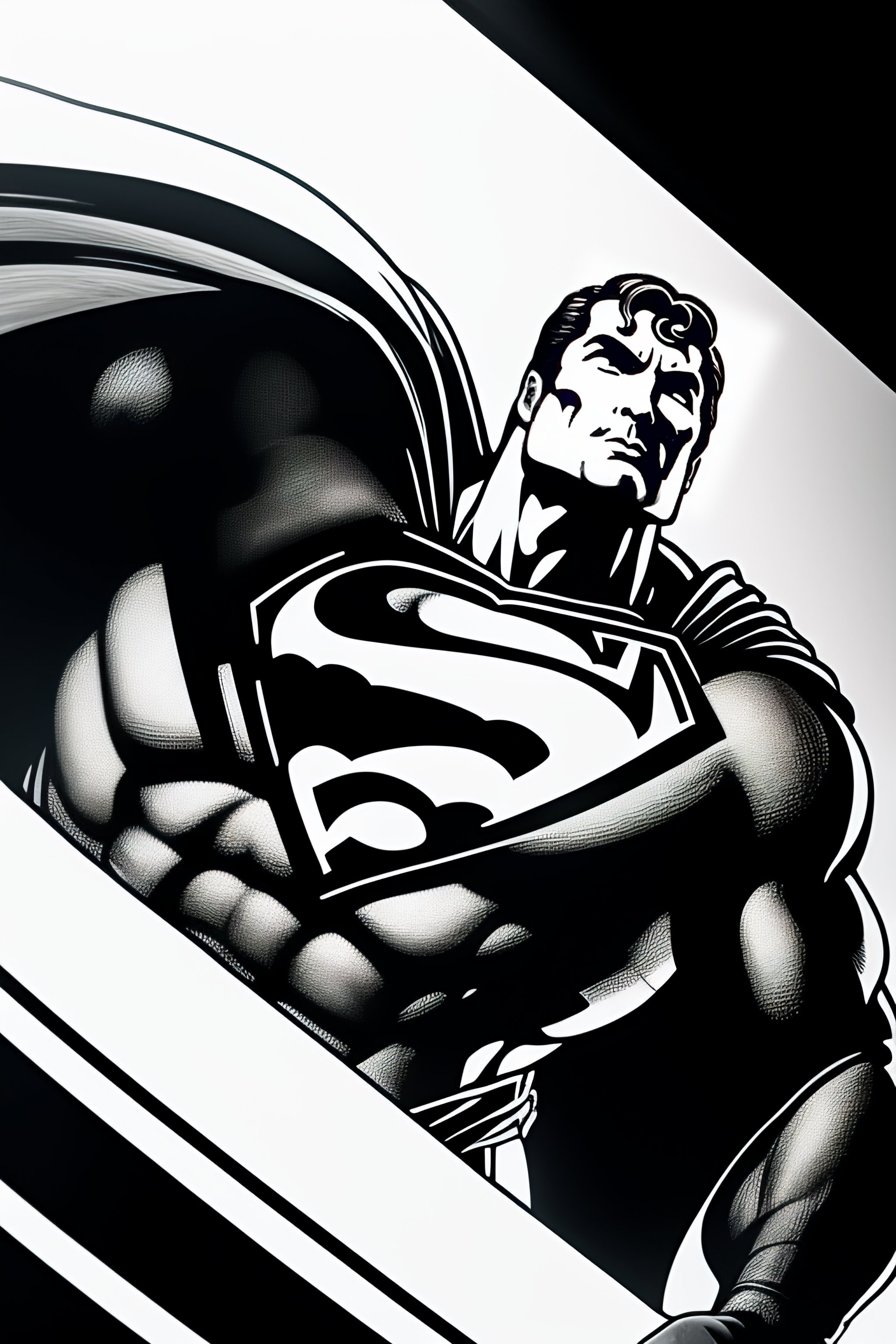 Lexica - Simple line drawing of superman changing into costume