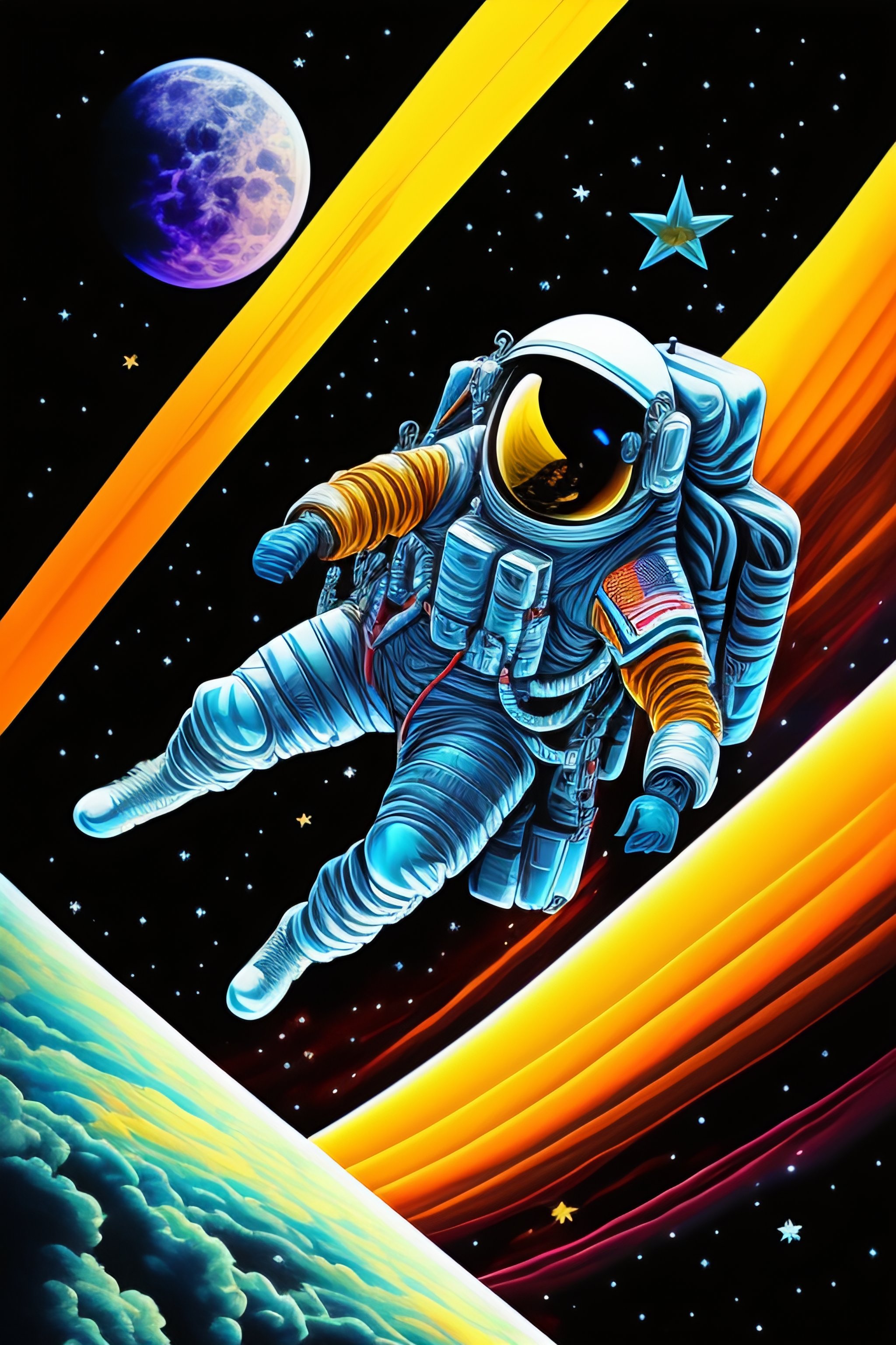 Astronaut Ink Drawing