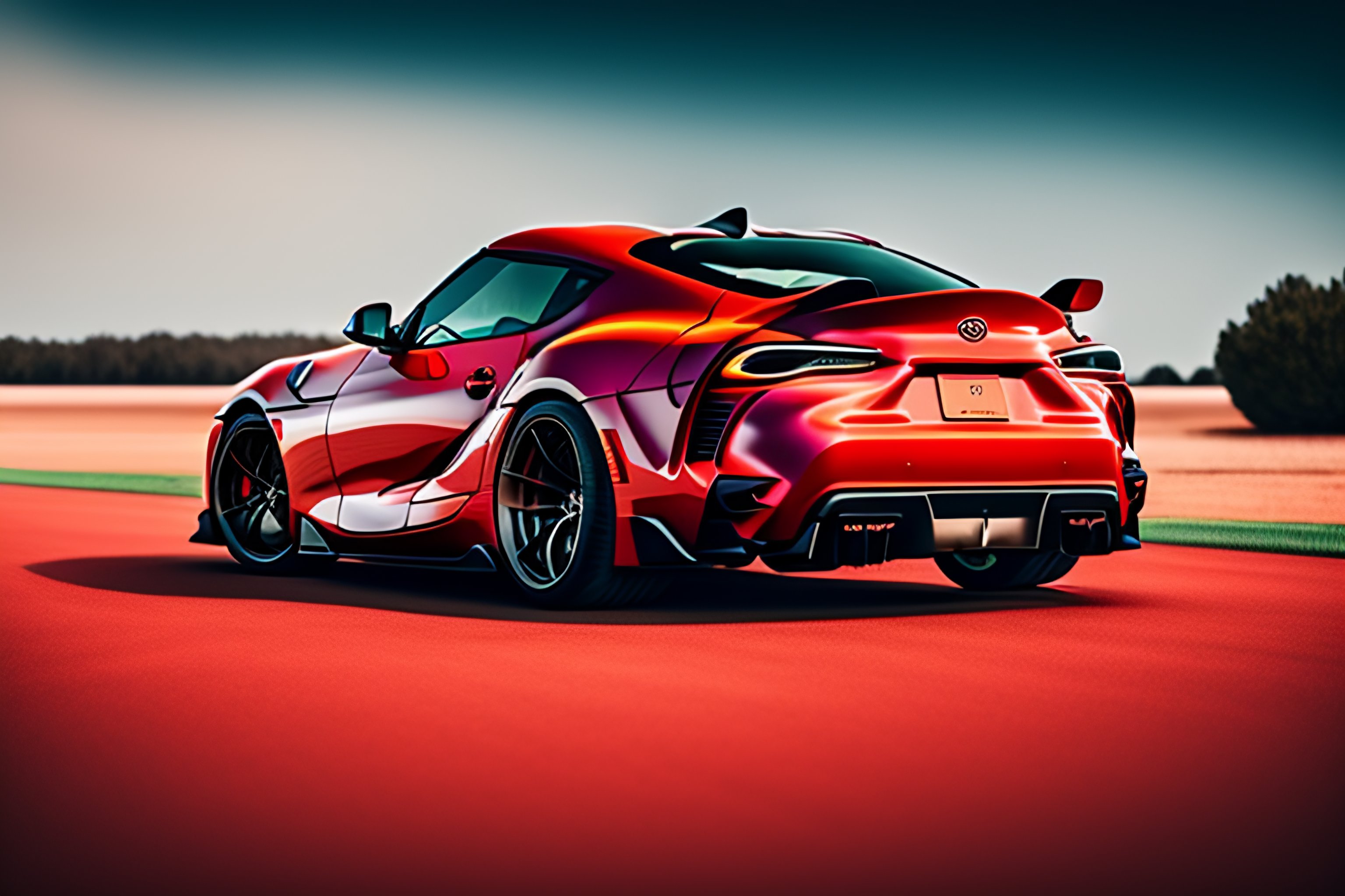 Lexica - Toyota supra, photography, red, on a track, hasselblad 35mm ...