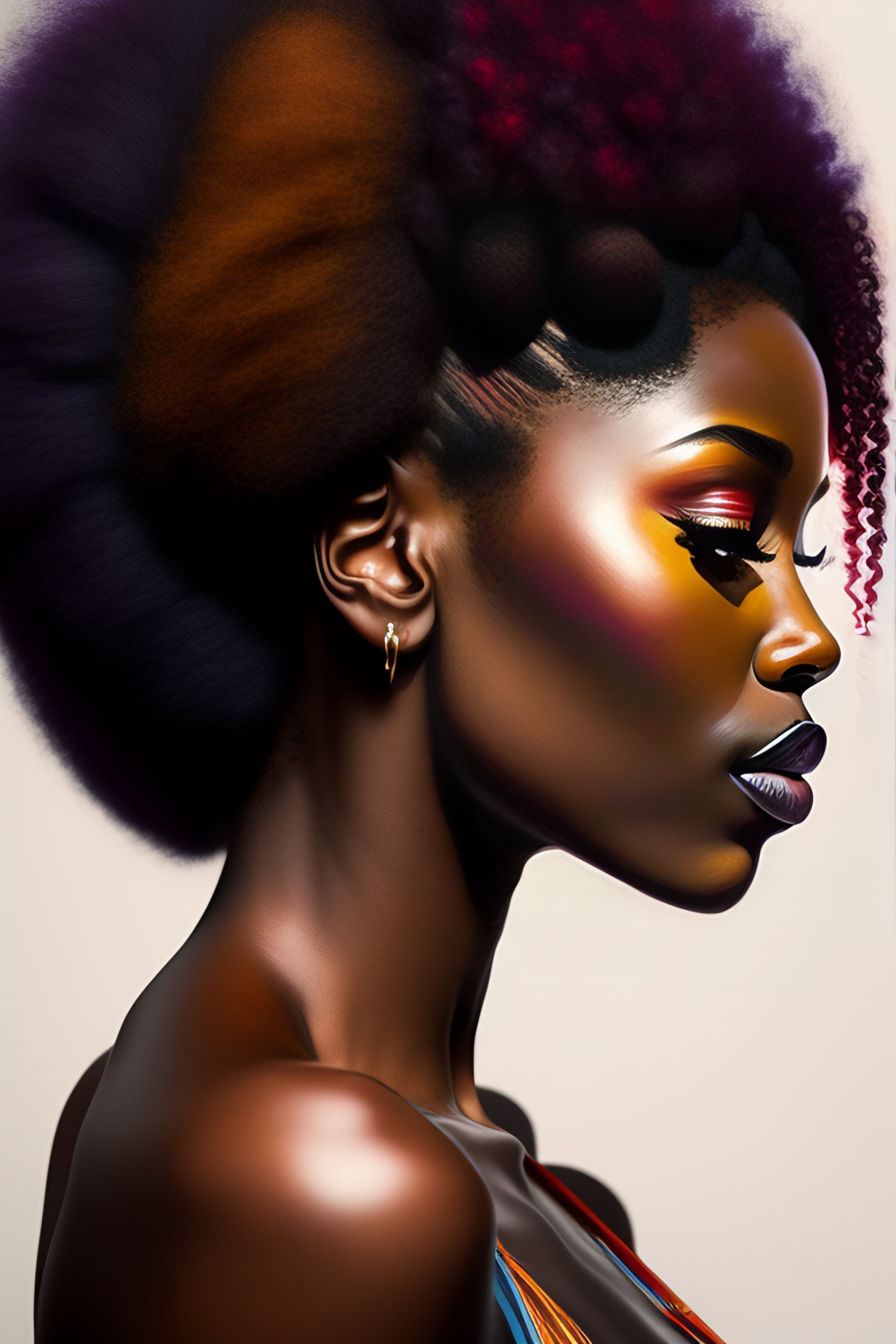 Lexica - Afro lady art sideview
