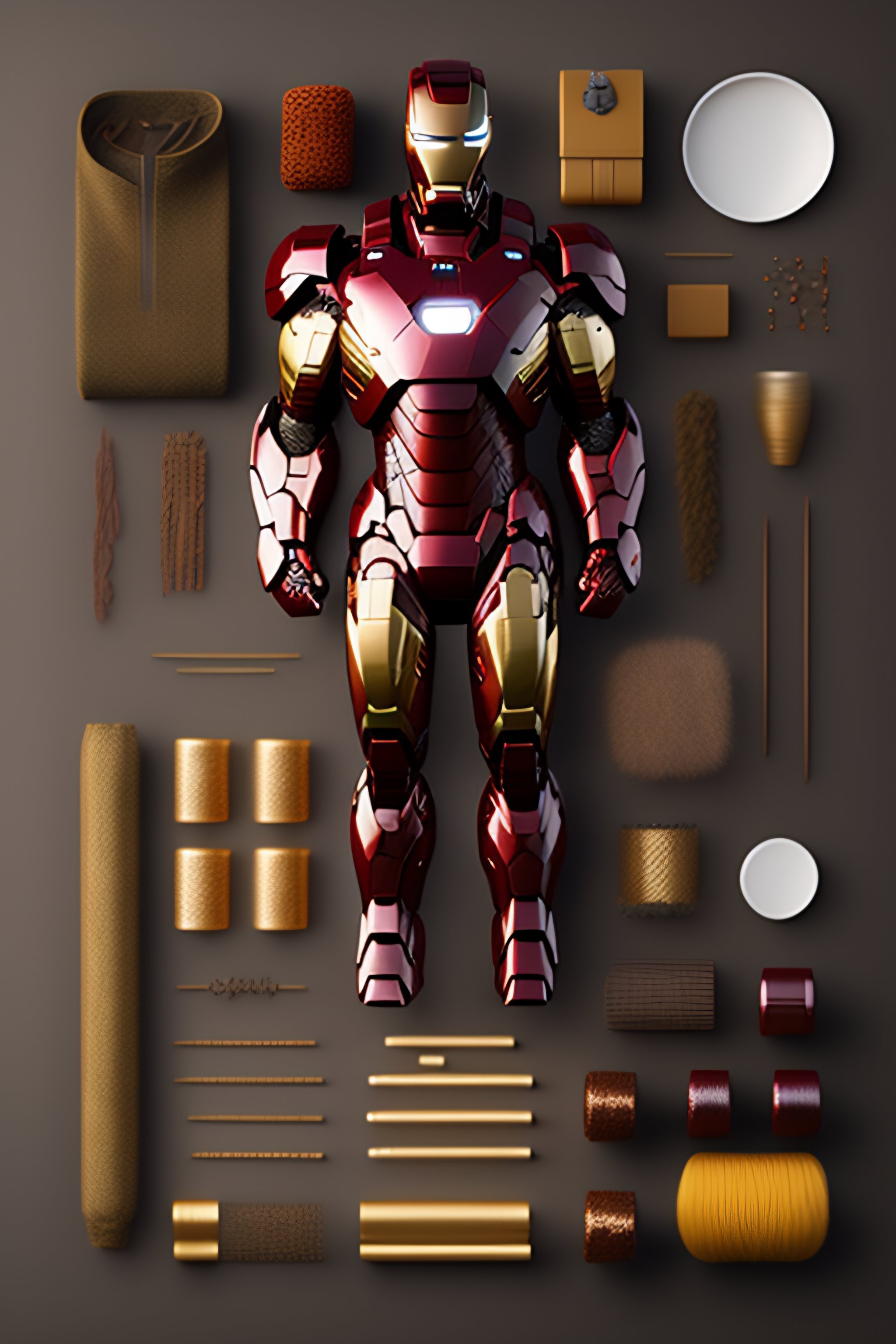 Lexica - Iron man , Costumes and props, Knolling, Knolling layout ...