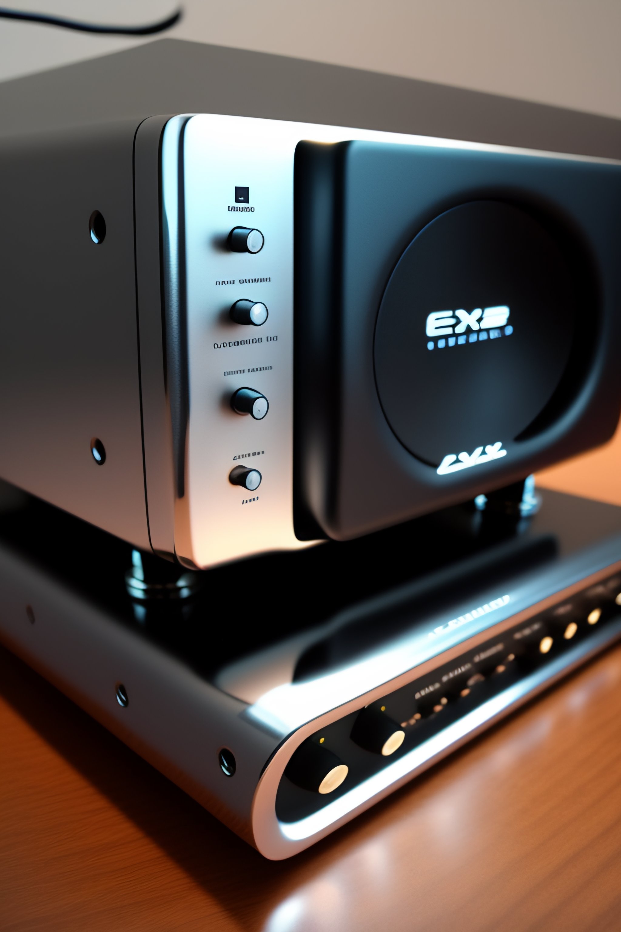 Lexica - A photo of a power amplifier made by Exi Audio, big, silver ...