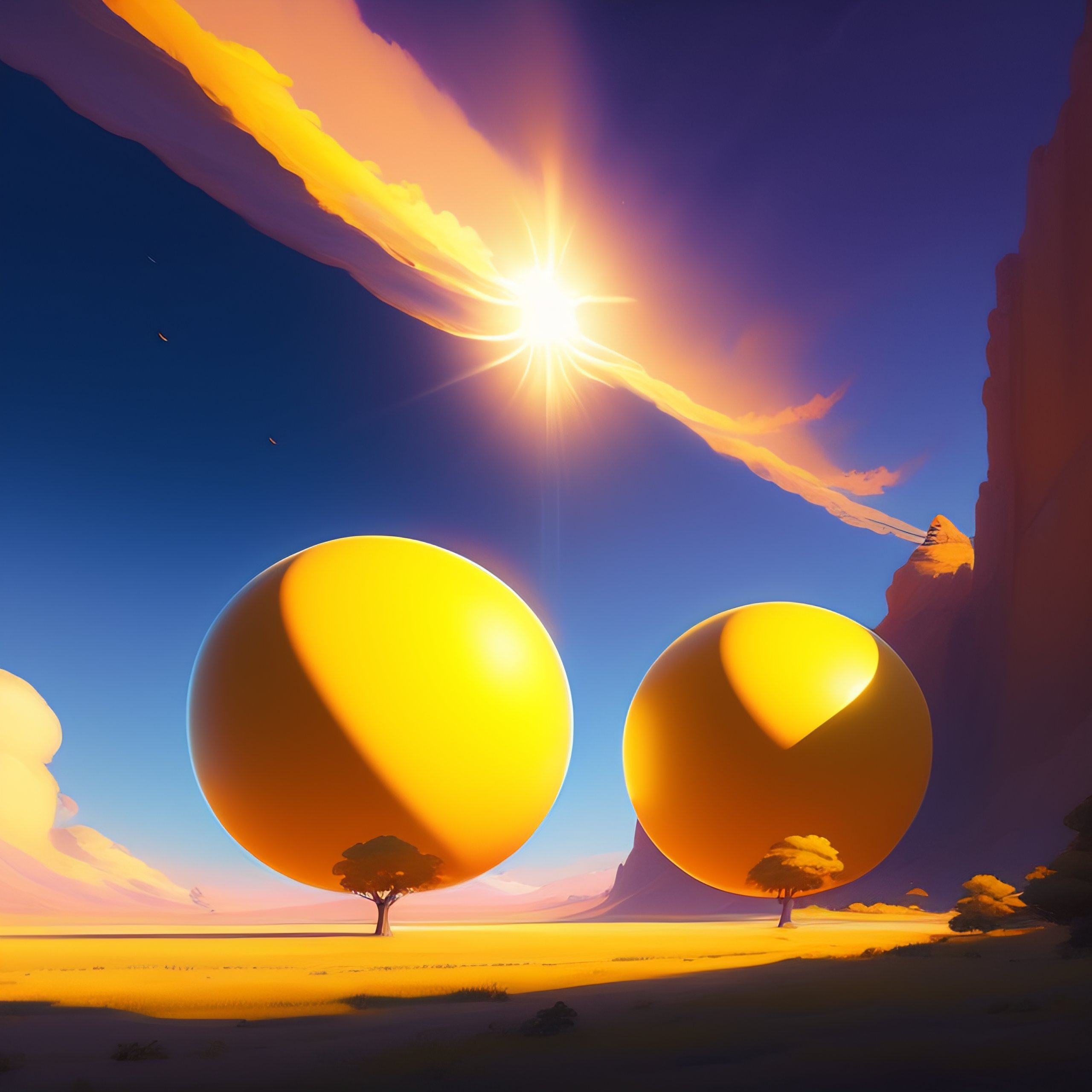 Lexica - Yellow orb floating in sky, behance hd by jesper ejsing, by ...