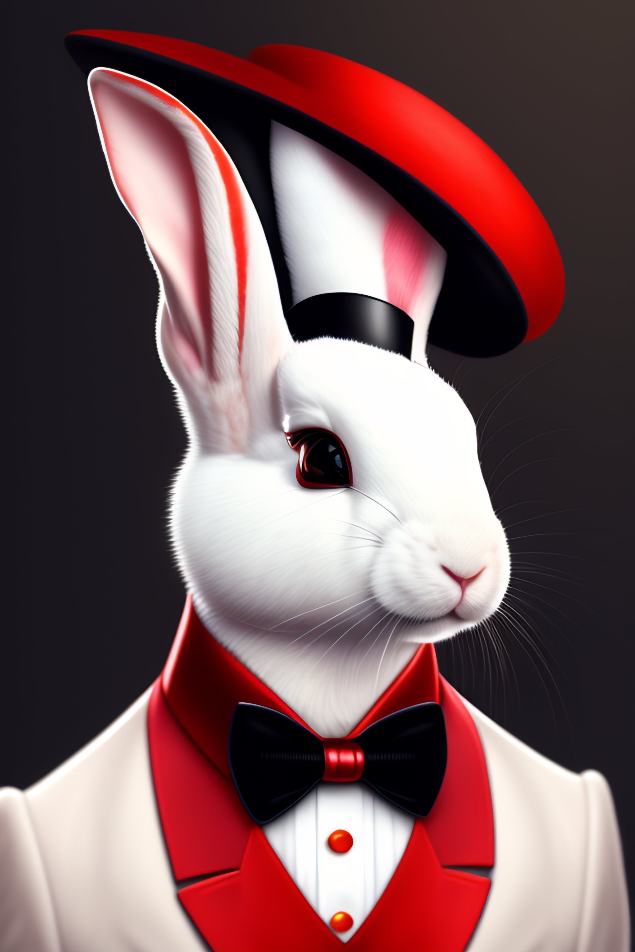 Lexica - Full-bodied portrait, cartoon white young male rabbit wearing ...