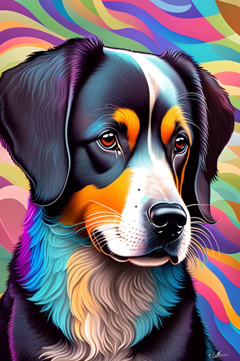 Lexica - A dog, comic style artwork, cute, vibrant, highly detailed