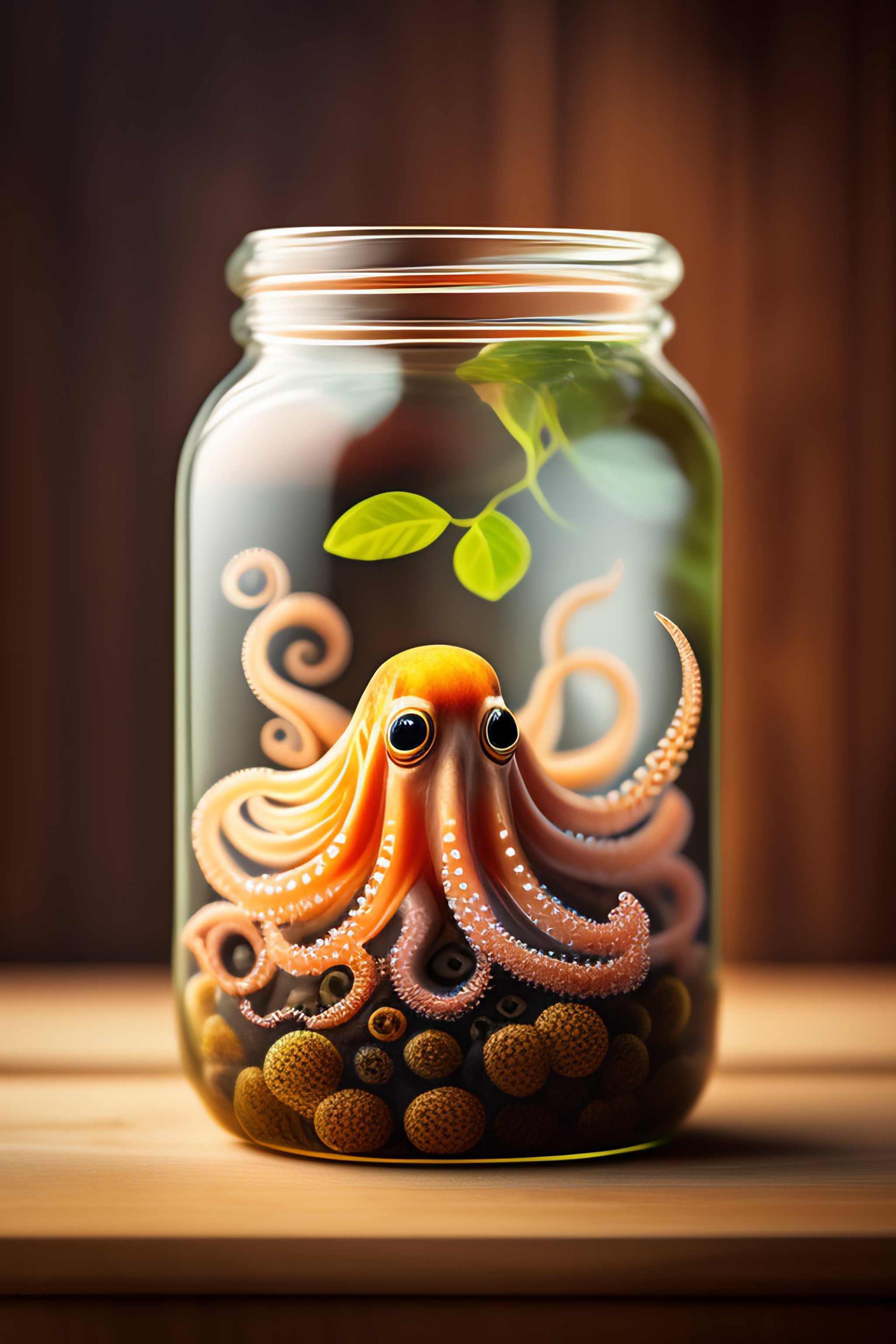 Lexica - Portrait of octopus in a jar