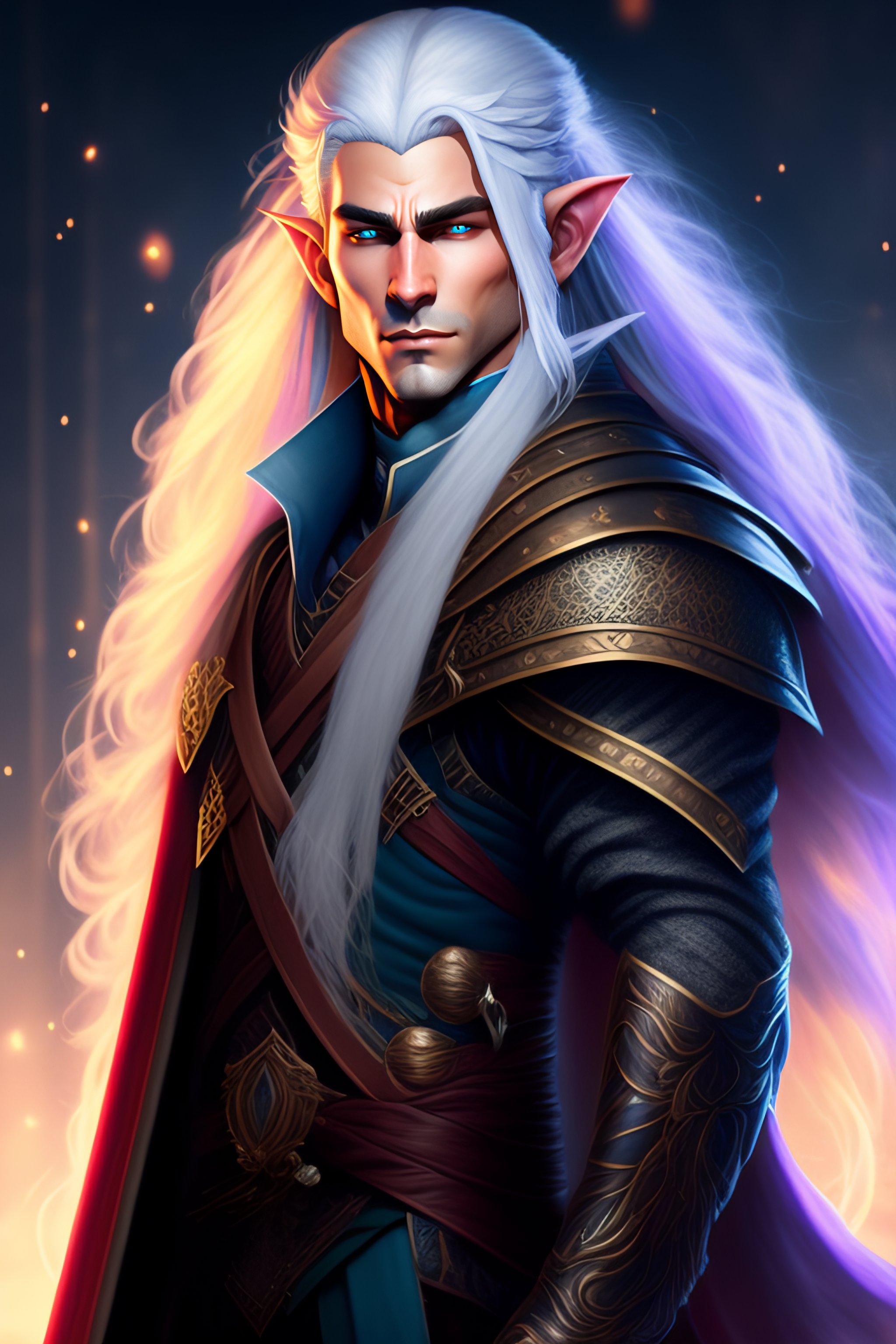 Lexica - Full body portrait of an 18 year old Male Drow Elf Rogue, long ...