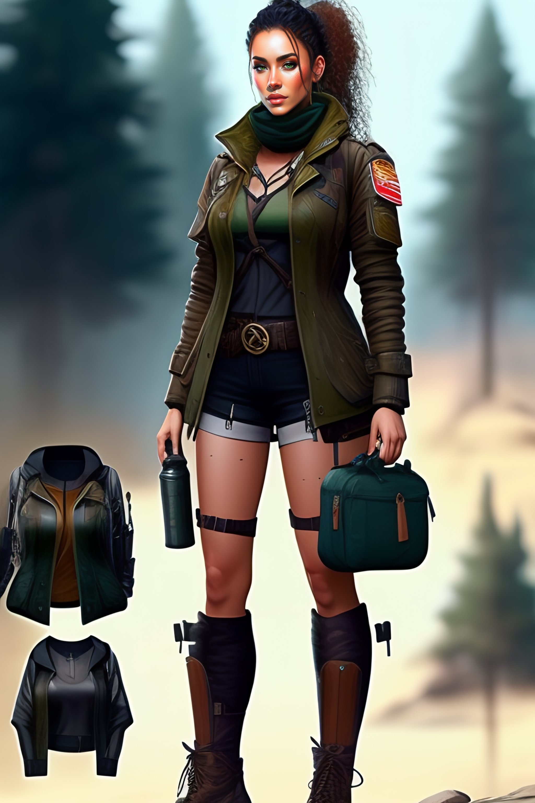 Lexica - Concept art of woman post apocalyptic apocalypse outfit, park ...