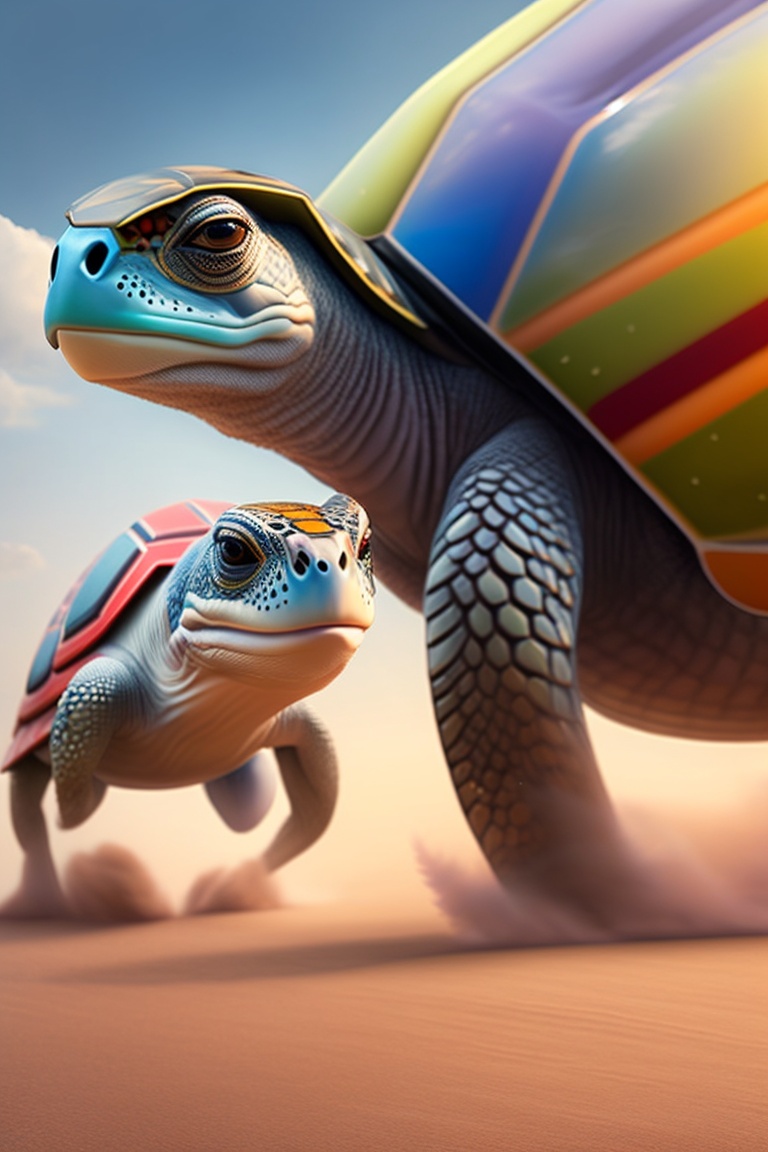 Lexica - He was shocked to see Tortoise nearing the finish line. He ...