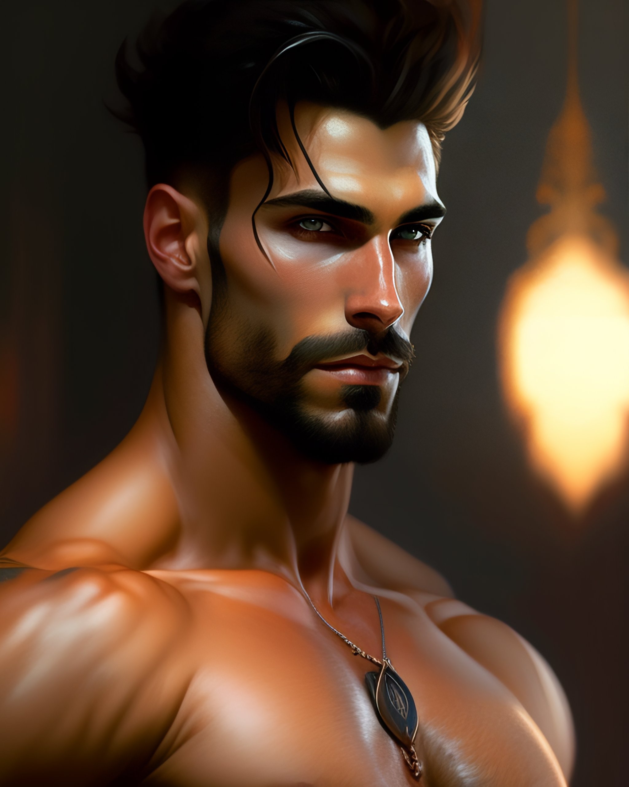 Lexica - Portrait of athletic male vampire, gorgeous, detailed face ...