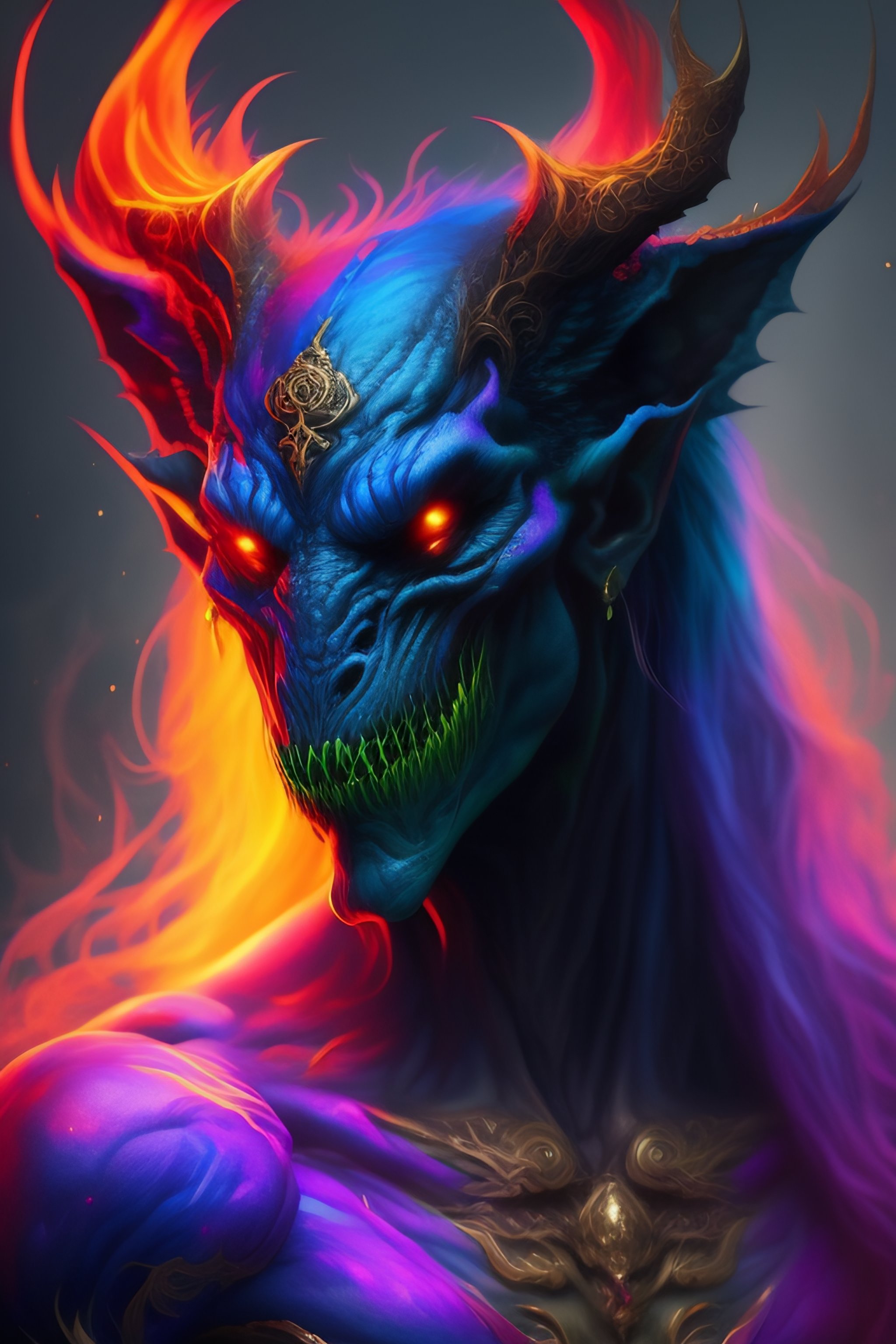 Lexica - Fullbody creature concept demon of envy looks like a hunched ...