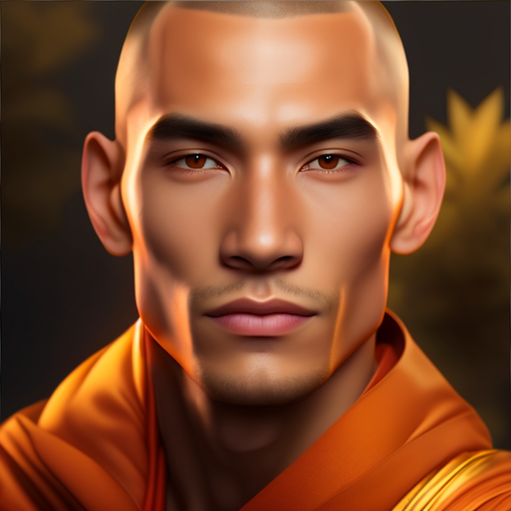 Lexica - Monk looking at the camera portrait with jawline, full face ...