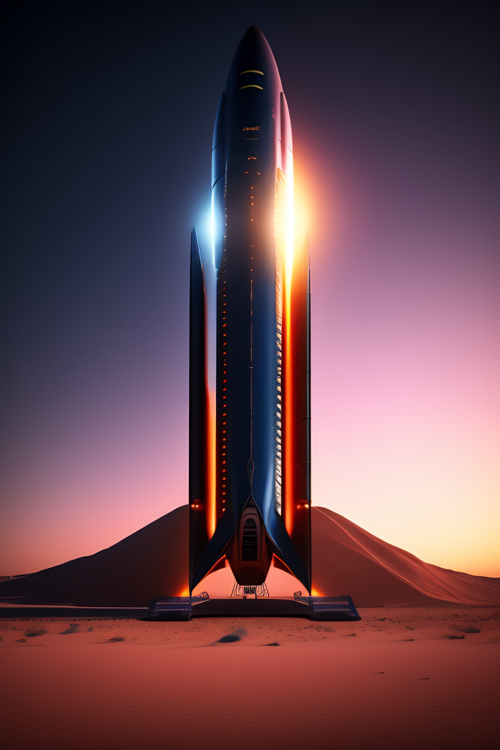 Lexica - 50mm Photograph of SpaceX starship 2.0 designed by SpaceX ...