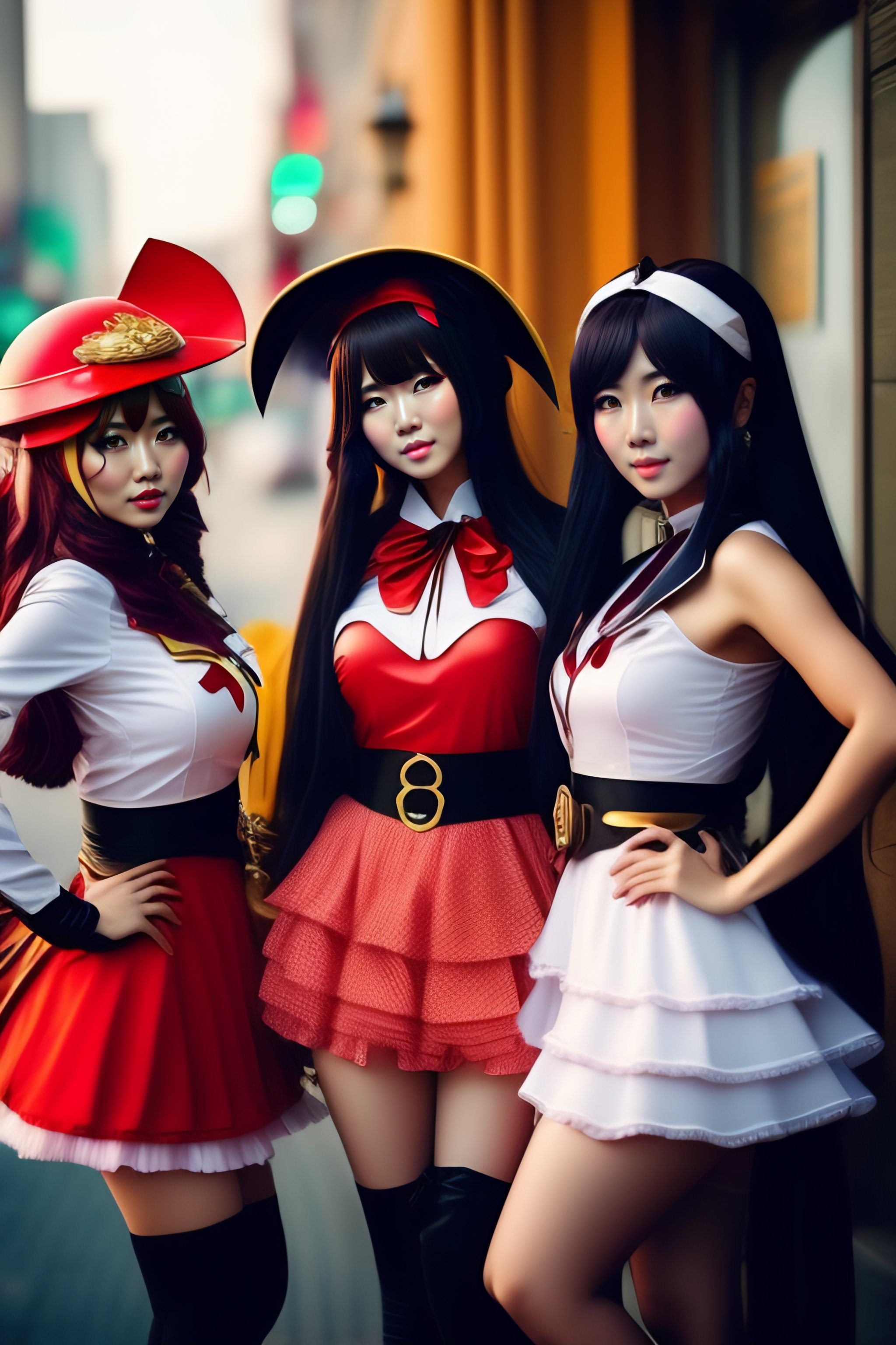 Lexica - Group of anime girls wearing cosplay