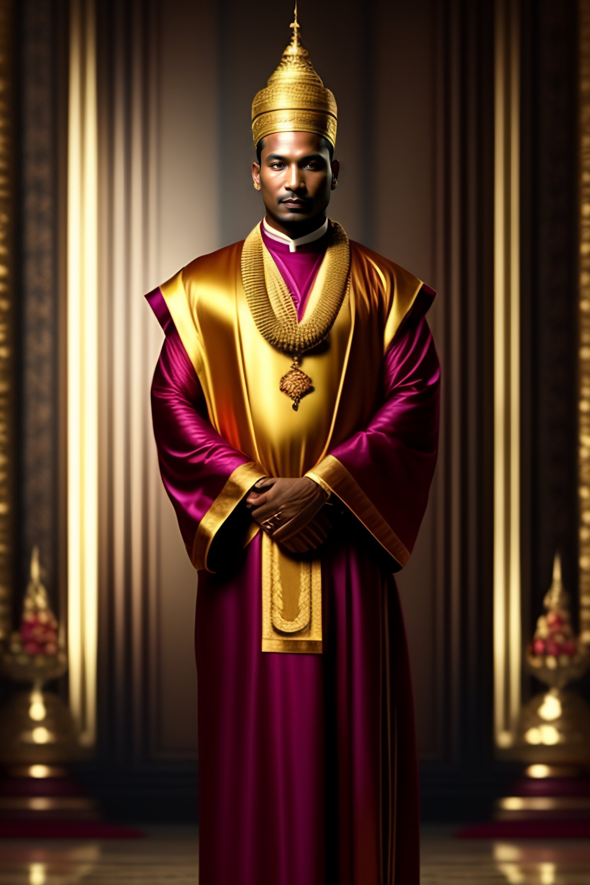 Lexica - Full body photograph of a priest of a religion which is a ...