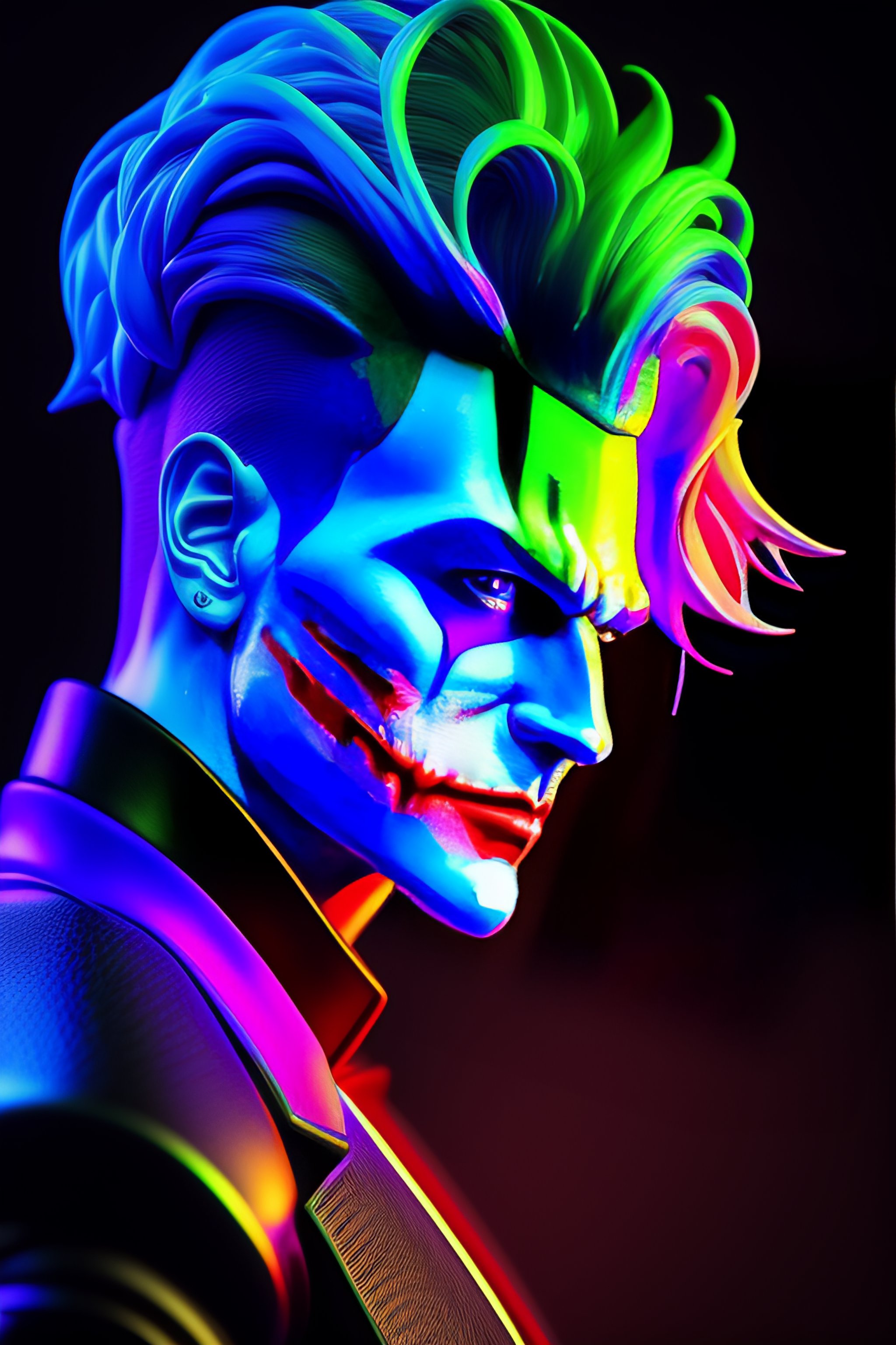 Lexica - Joker colorful 3d hyperrealistic::5 carbon fiber::5 cyberpunk ...